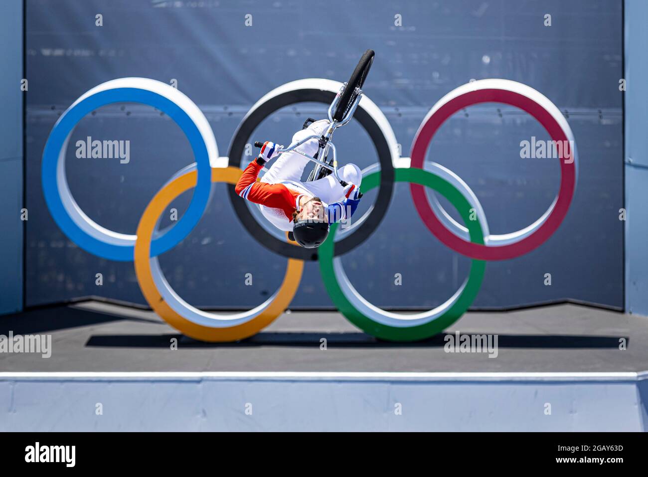 Tokyo, Japan. 1st August 2021. Olympic Games: Cycling BMX Freestyle at Ariake Sports Park, in ...