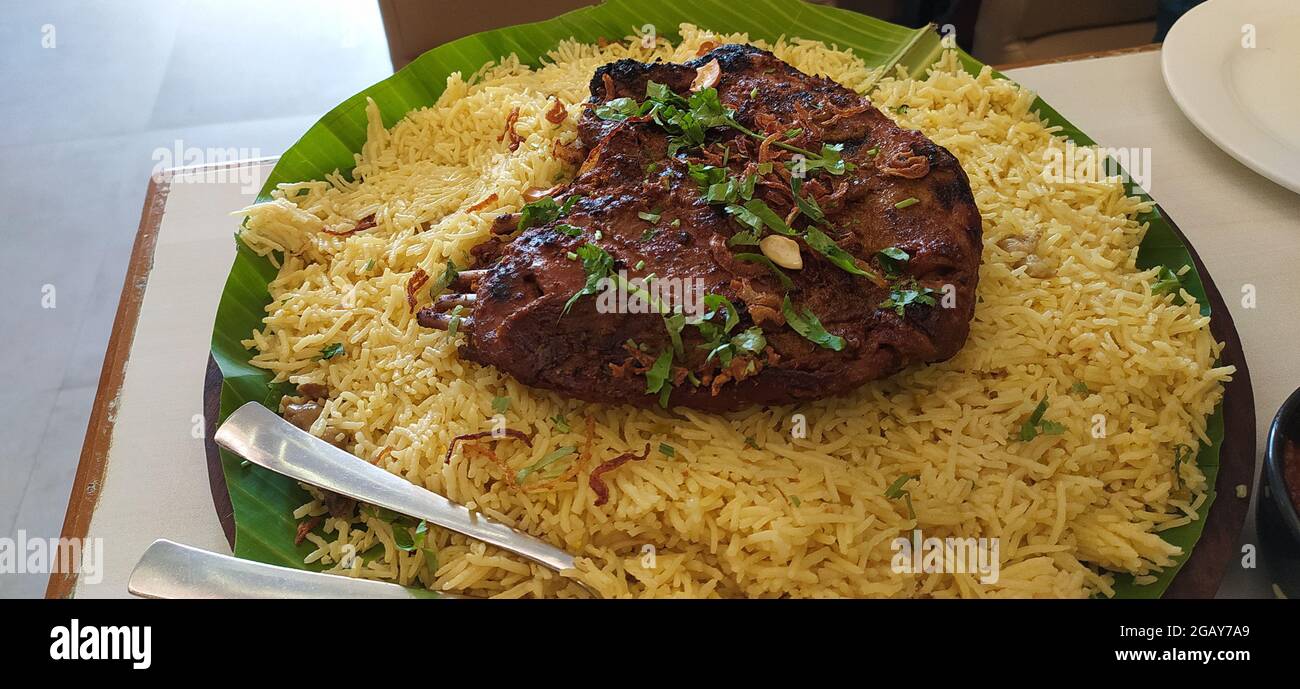 Mandi and Biryani Rice, With Chicken and Lamb Stock Photo - Alamy