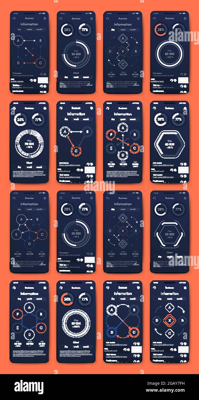 Vector graphics infographics with mobile phone. Template for creating ...