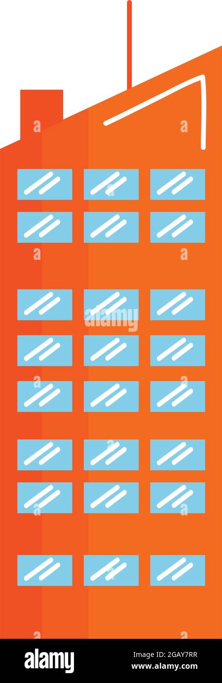 orange color front building icon Stock Vector Image & Art - Alamy