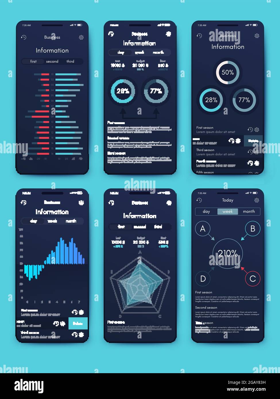 Vector graphics infographics with mobile phone. Template for creating ...