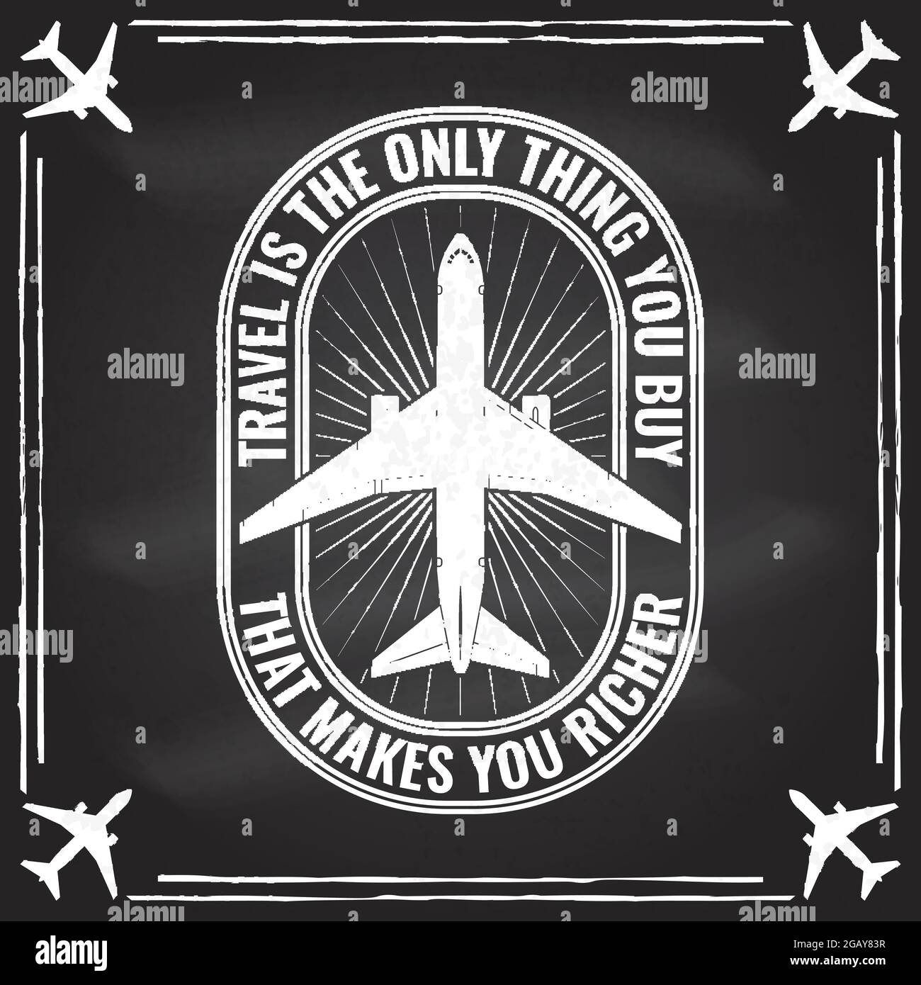 Travel is the only thing you buy that makes you richer badge, logo on ...