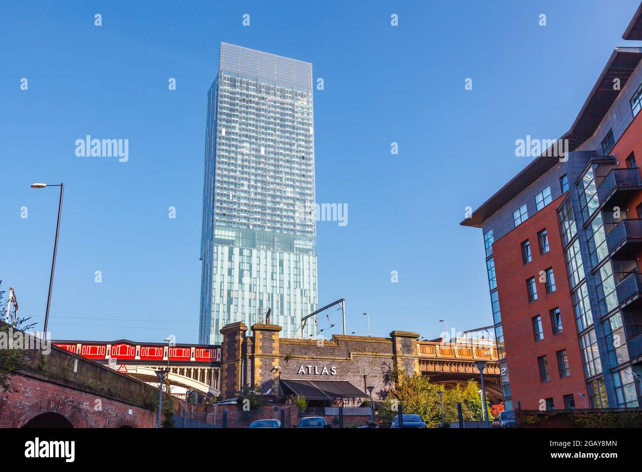 Beetham (Hilton) Tower in Deansgate viewed from Castlefield Basin over ...