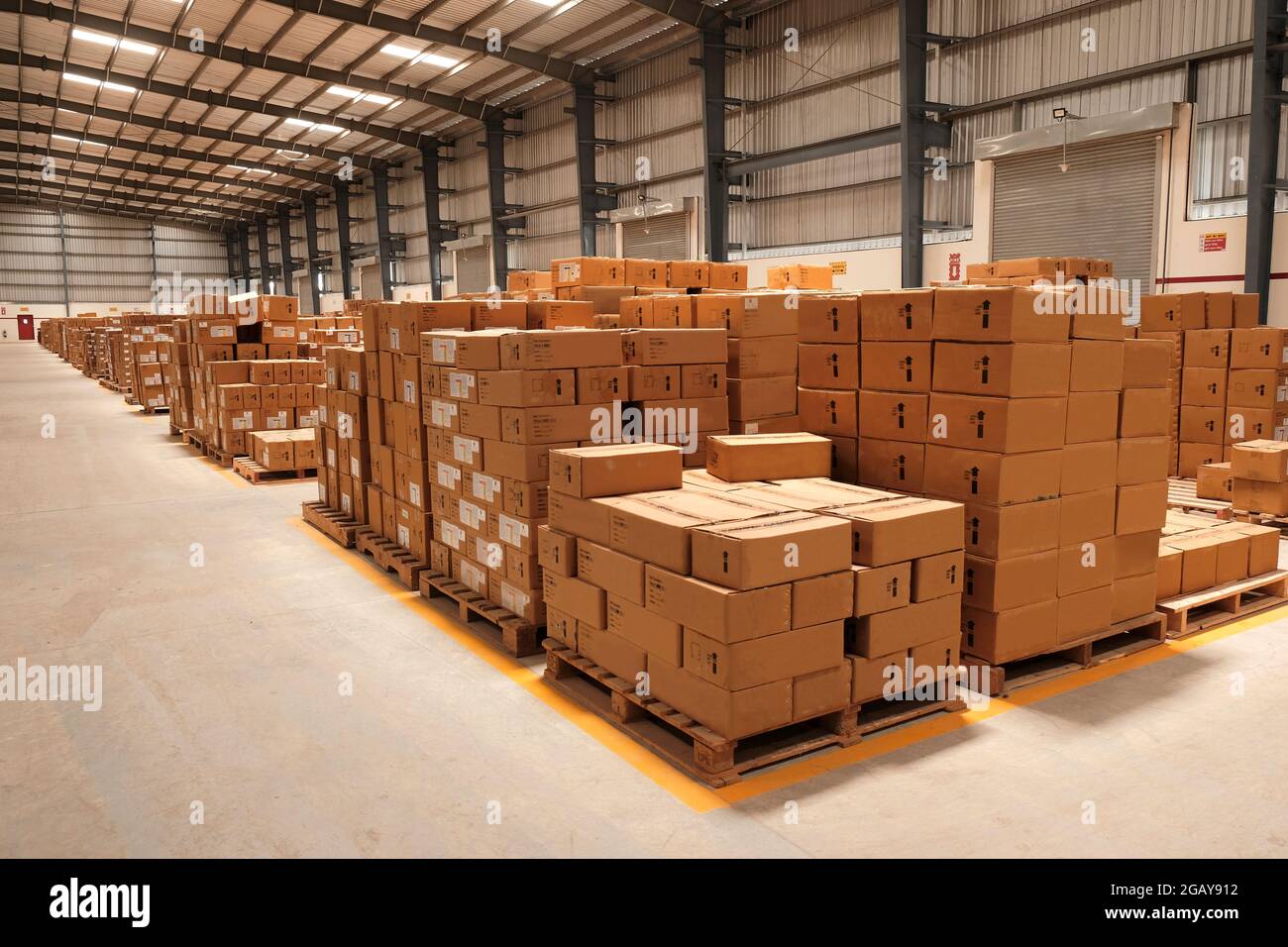 Warehouse, package shipment, freight transportation and delivery ...
