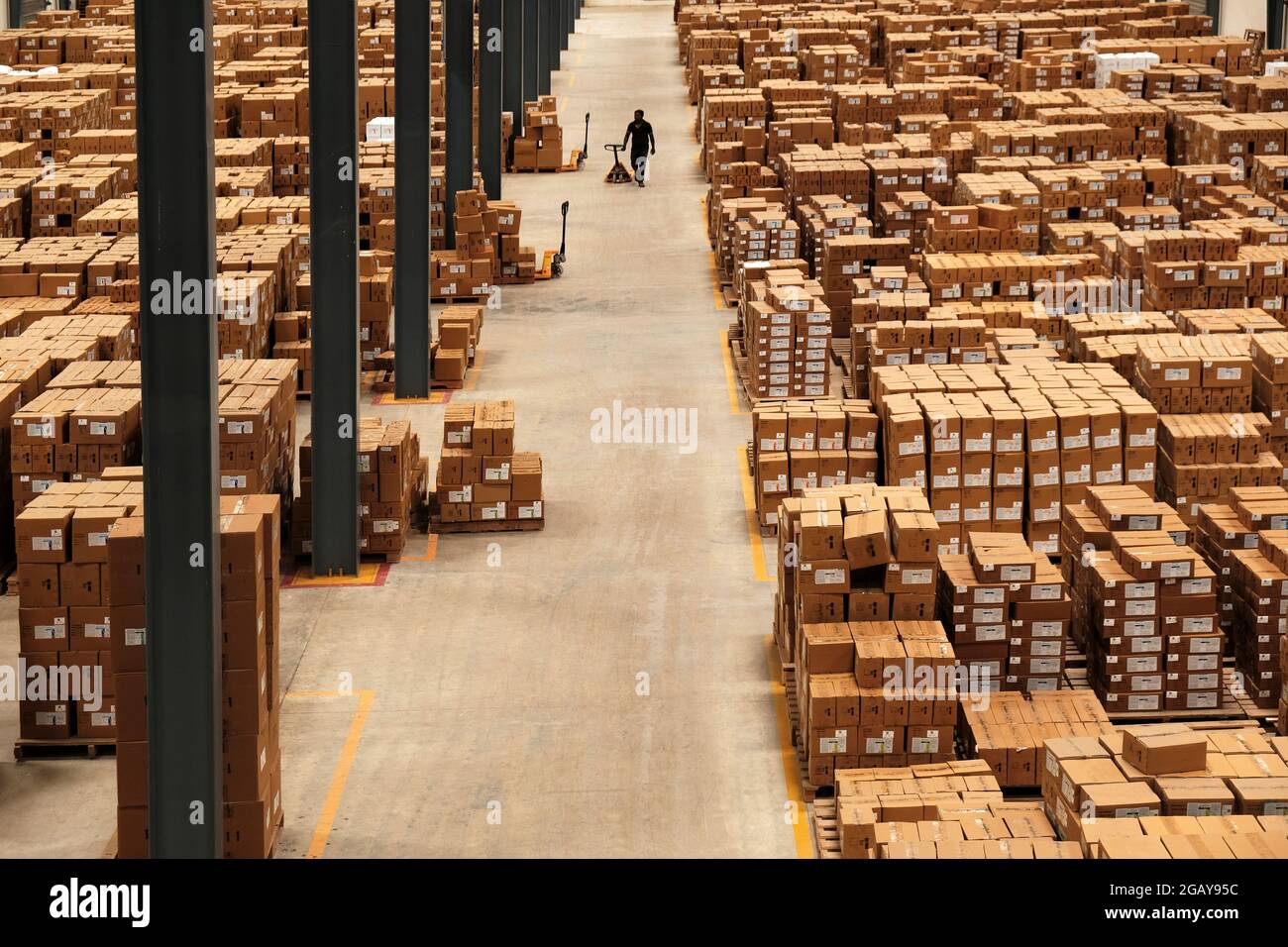 Warehouse, package shipment, freight transportation and delivery ...