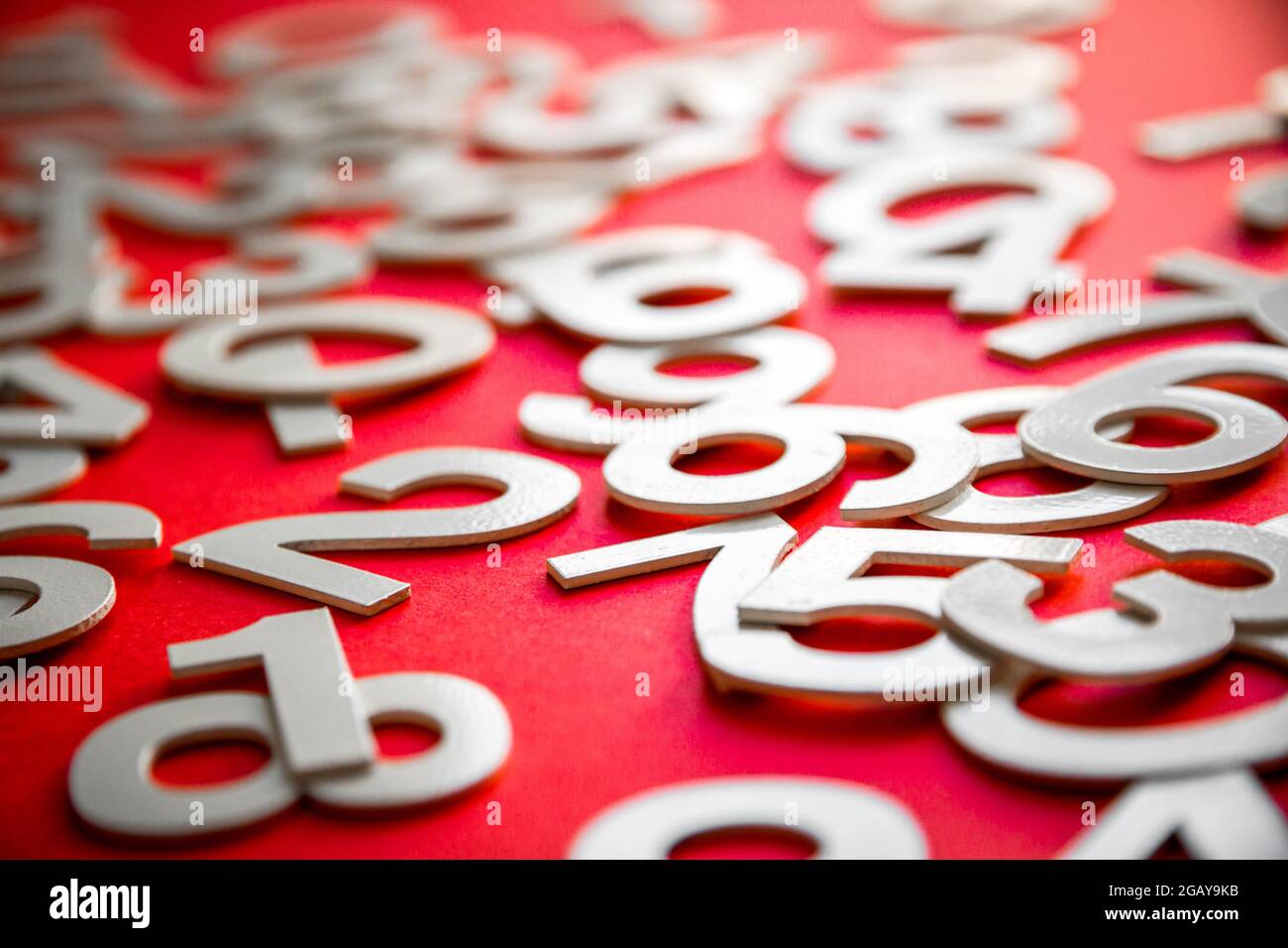 Mathematics background made with solid numbers on a board. Isolated on ...