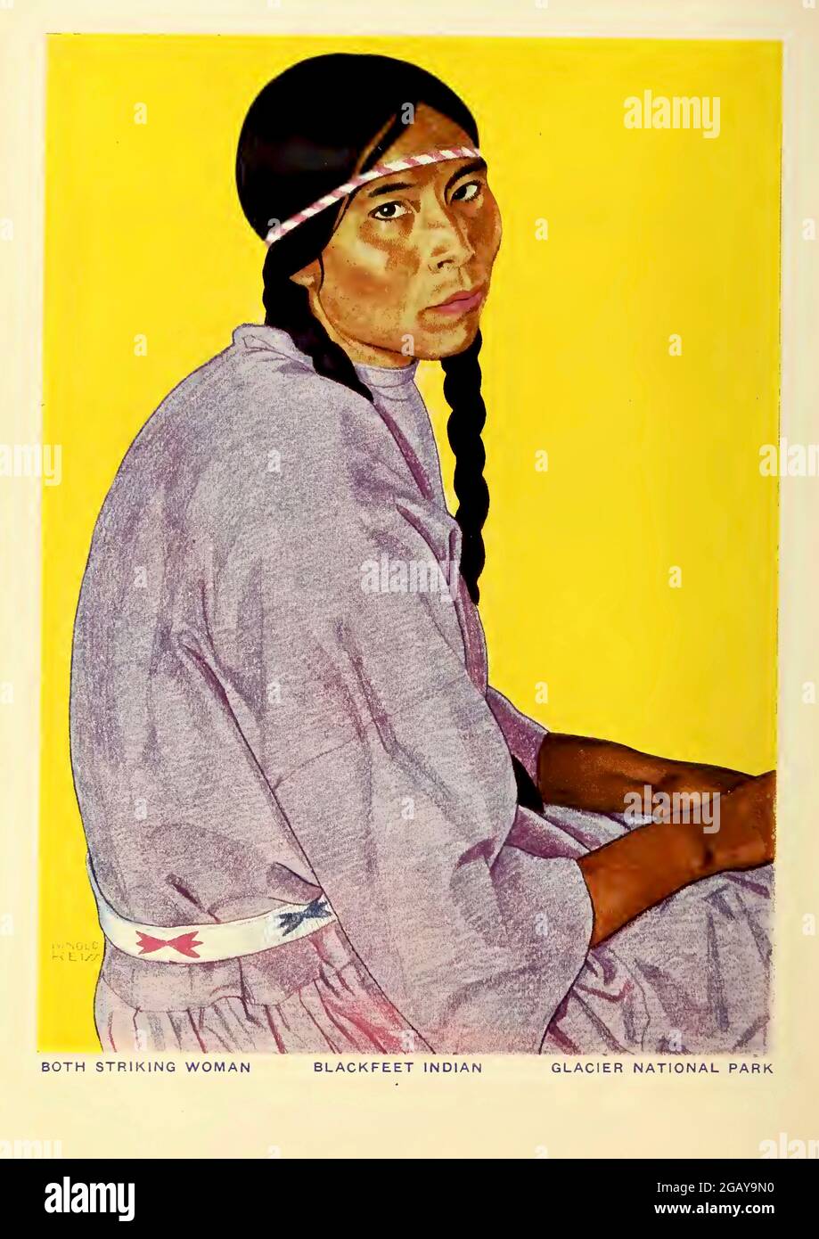Winold Reiss artwork entitled Both Striking Woman - Blackfeet indian ...