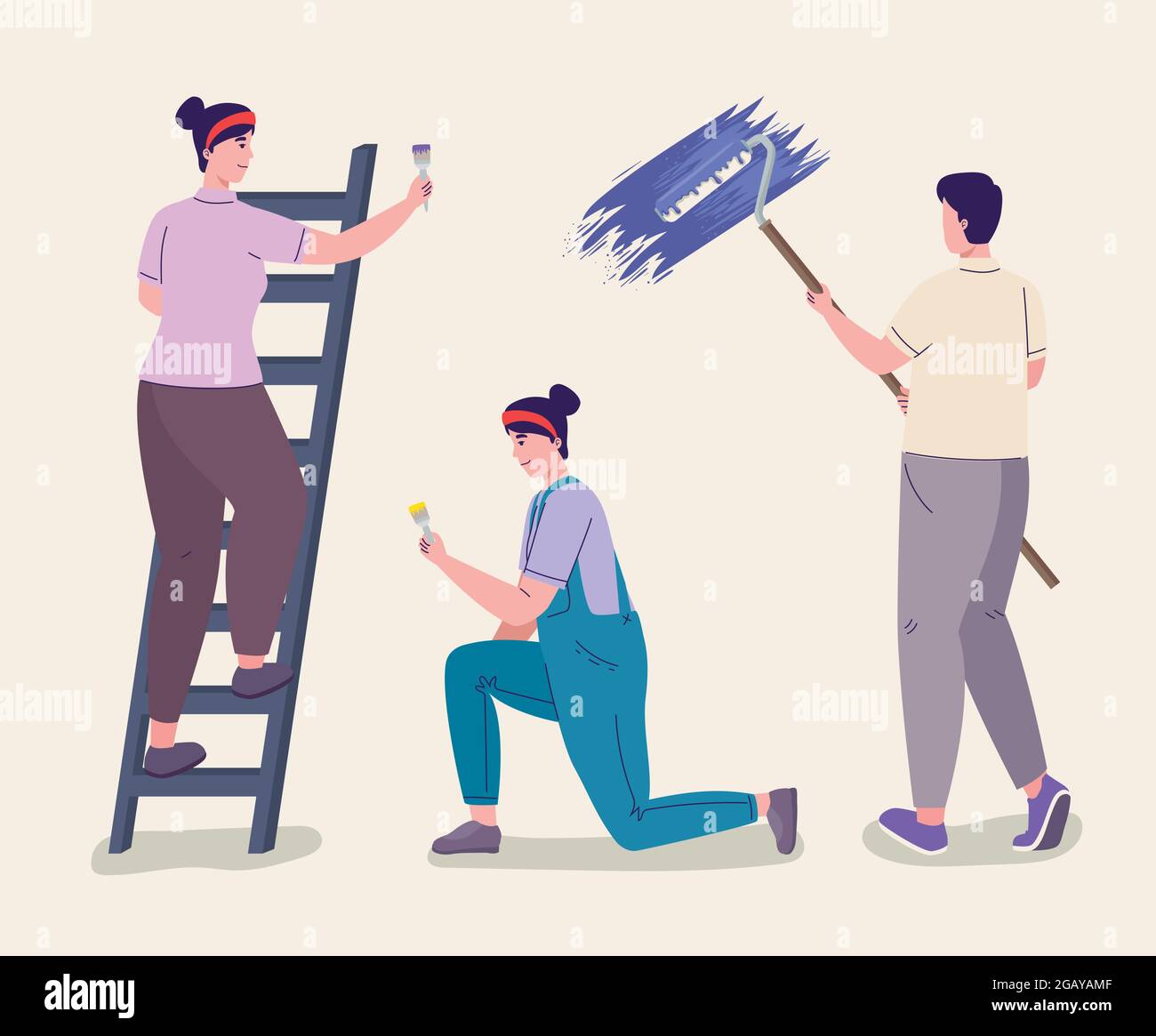icons of people painting Stock Vector Image & Art - Alamy