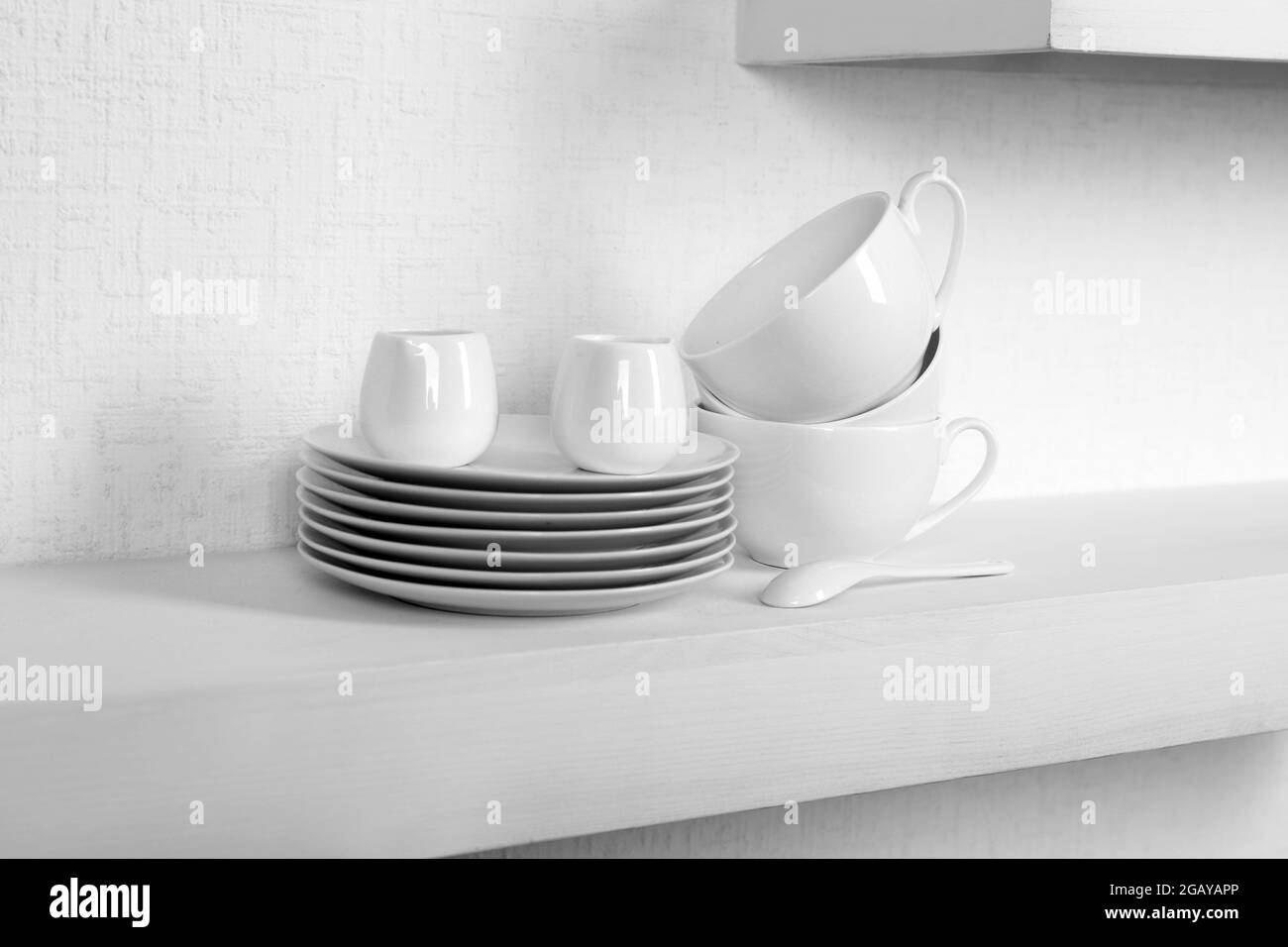 Tableware on a white background Stock Photo - Alamy