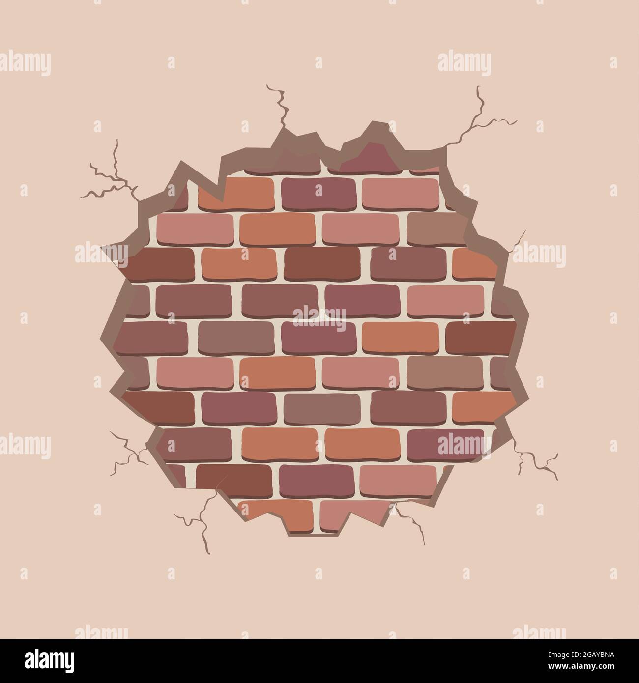 cracks and brick wall Stock Vector Image & Art - Alamy