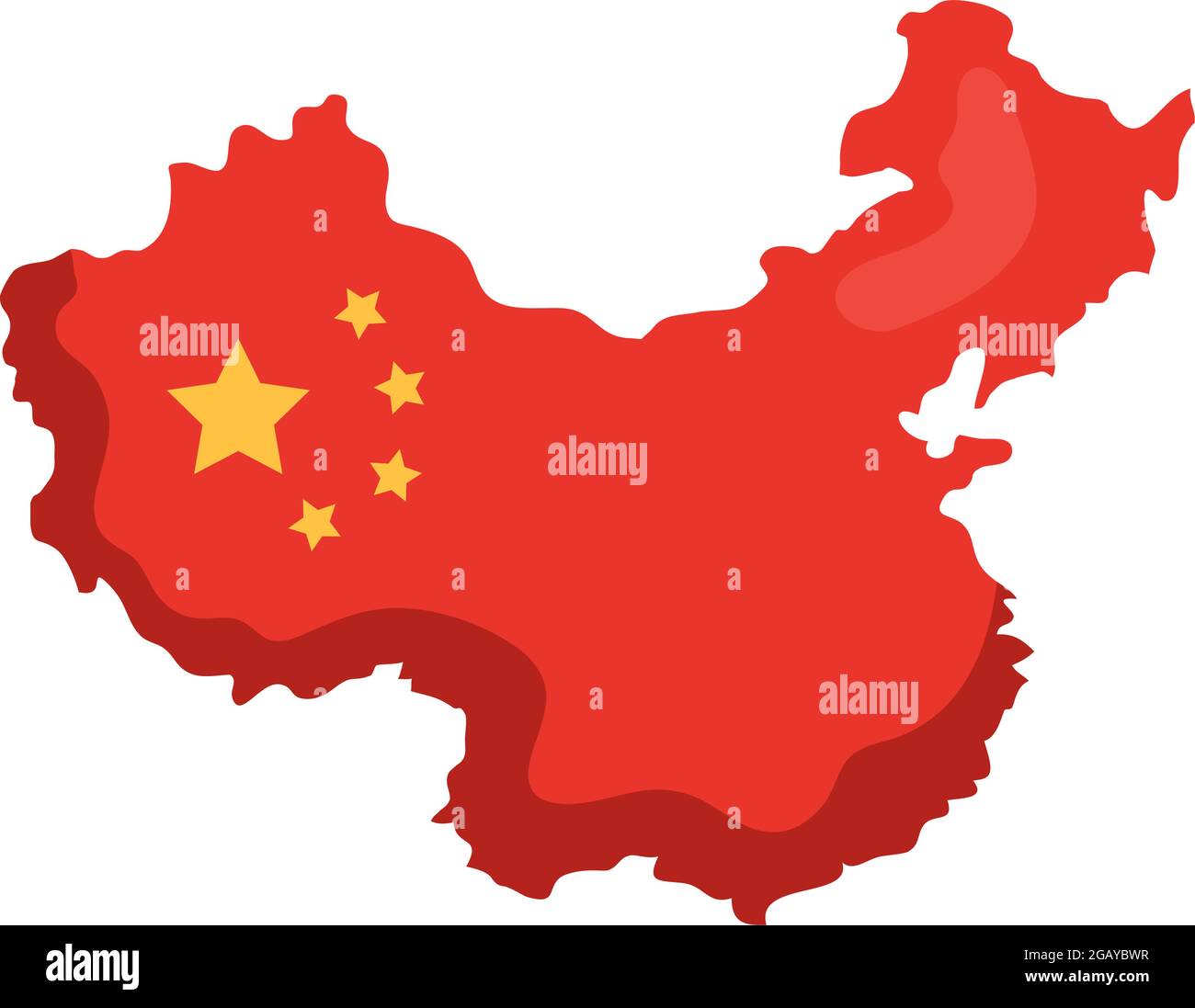 china flag in map icon Stock Vector Image & Art - Alamy
