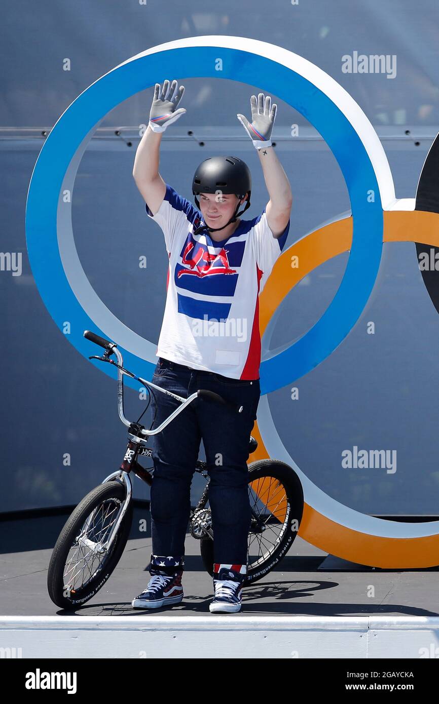 August 1, 2021: HANNAH ROBERTS (USA) competes in the Cycling BMX Racing ...