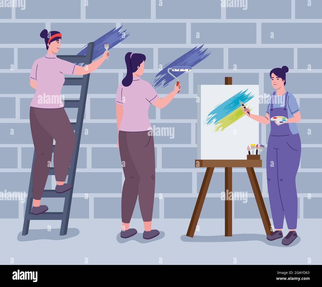 group of women artists Stock Vector Image & Art - Alamy