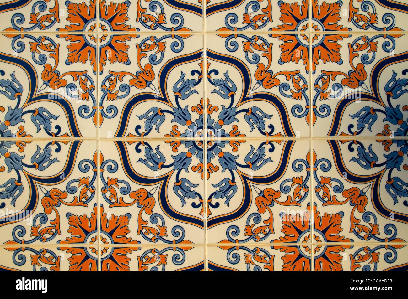Portuguese azulejos, traditional tiles with vintage floral geometric ...
