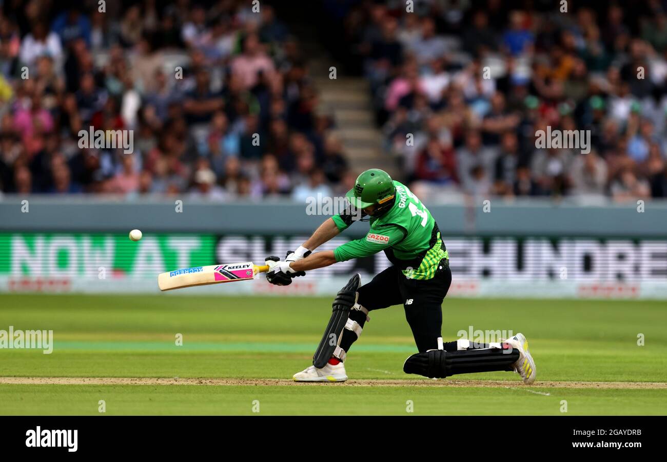 Southern BraveÕs George Garton is caught by London SpiritÕs Joe Denly ...