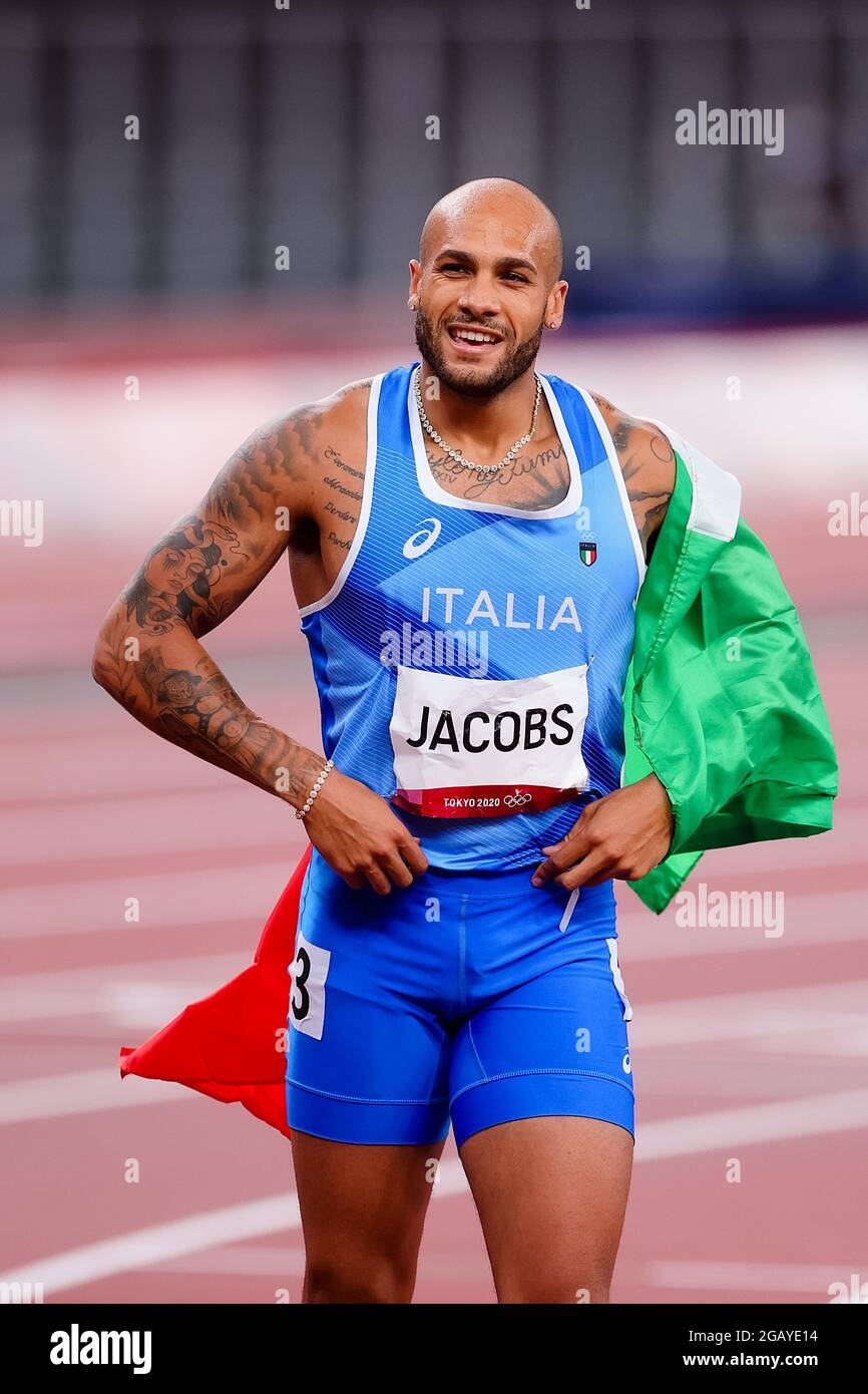 Tokyo, Japan, 1 August, 2021. Lamont Marcell Jacobs of Team Italy ...