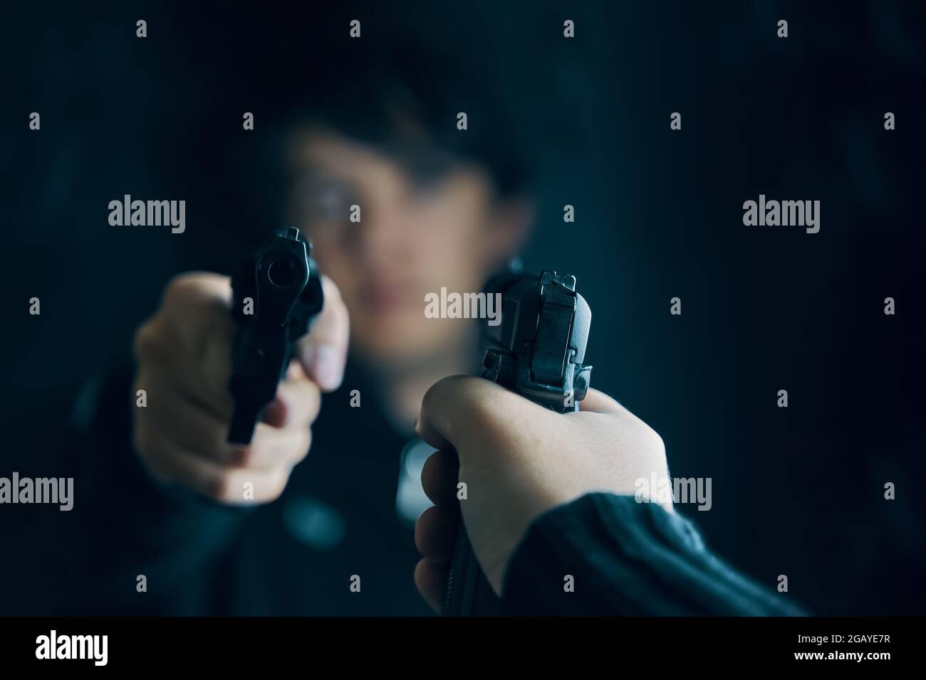 Two men point hi-res stock photography and images - Alamy