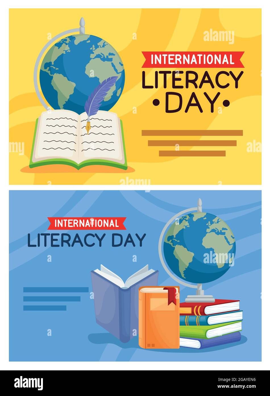 cards for literacy day Stock Vector Image & Art - Alamy