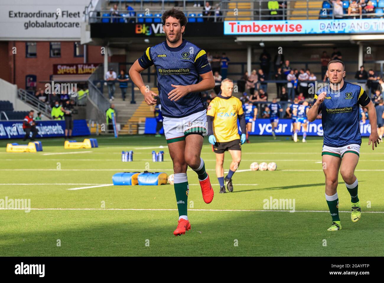 Stefan Ratchford (1) of Warrington Wolves during pre match warm up ...