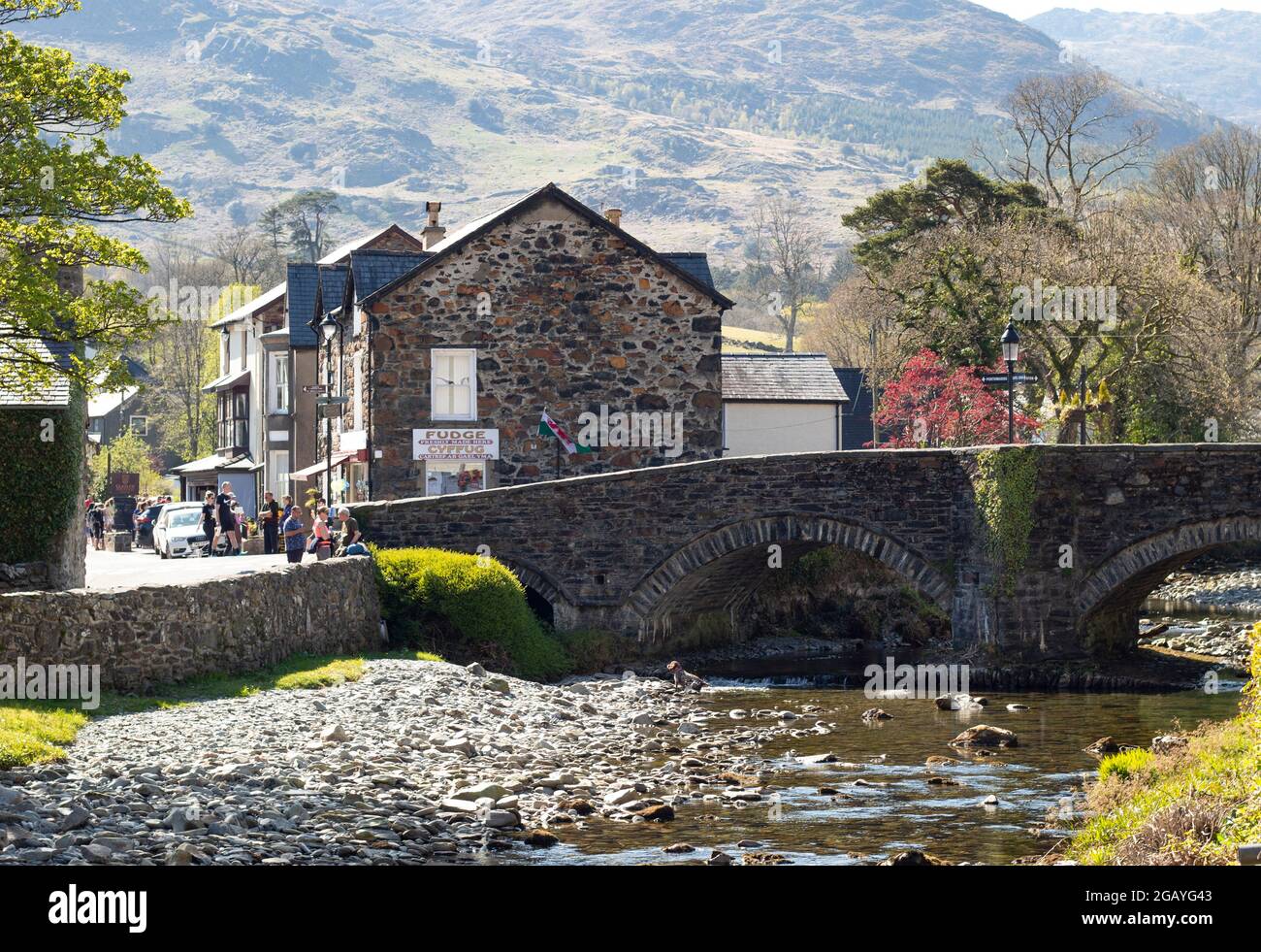 Beddgelert village - Wales - 24 April 2021 : Landscape view of a ...