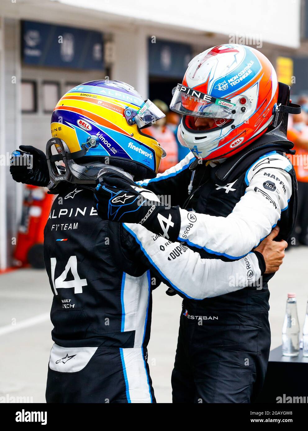 Race winner Esteban Ocon (FRA) Alpine F1 Team celebrates in parc ferme ...