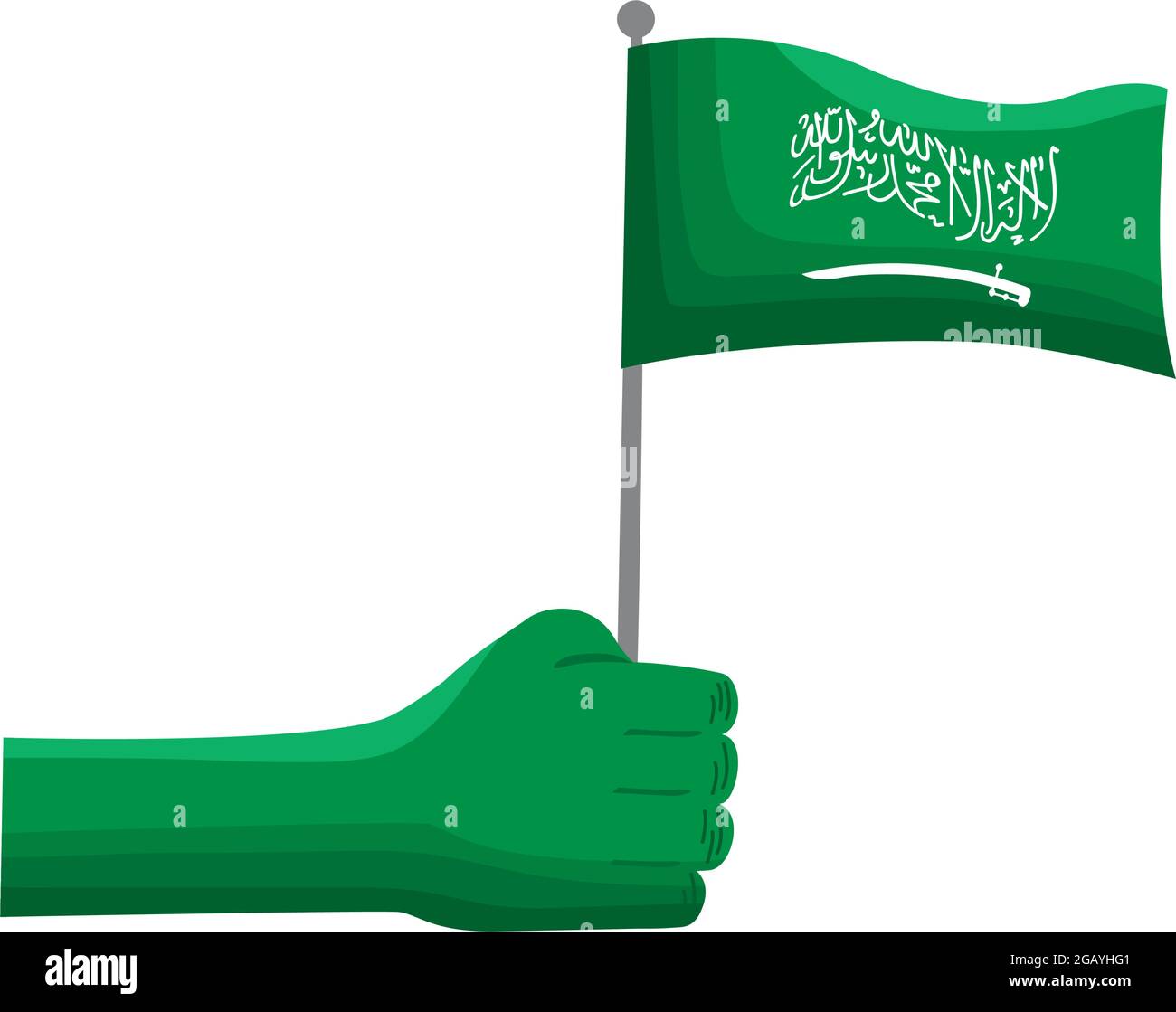 hand with saudi flag waving Stock Vector Image & Art - Alamy