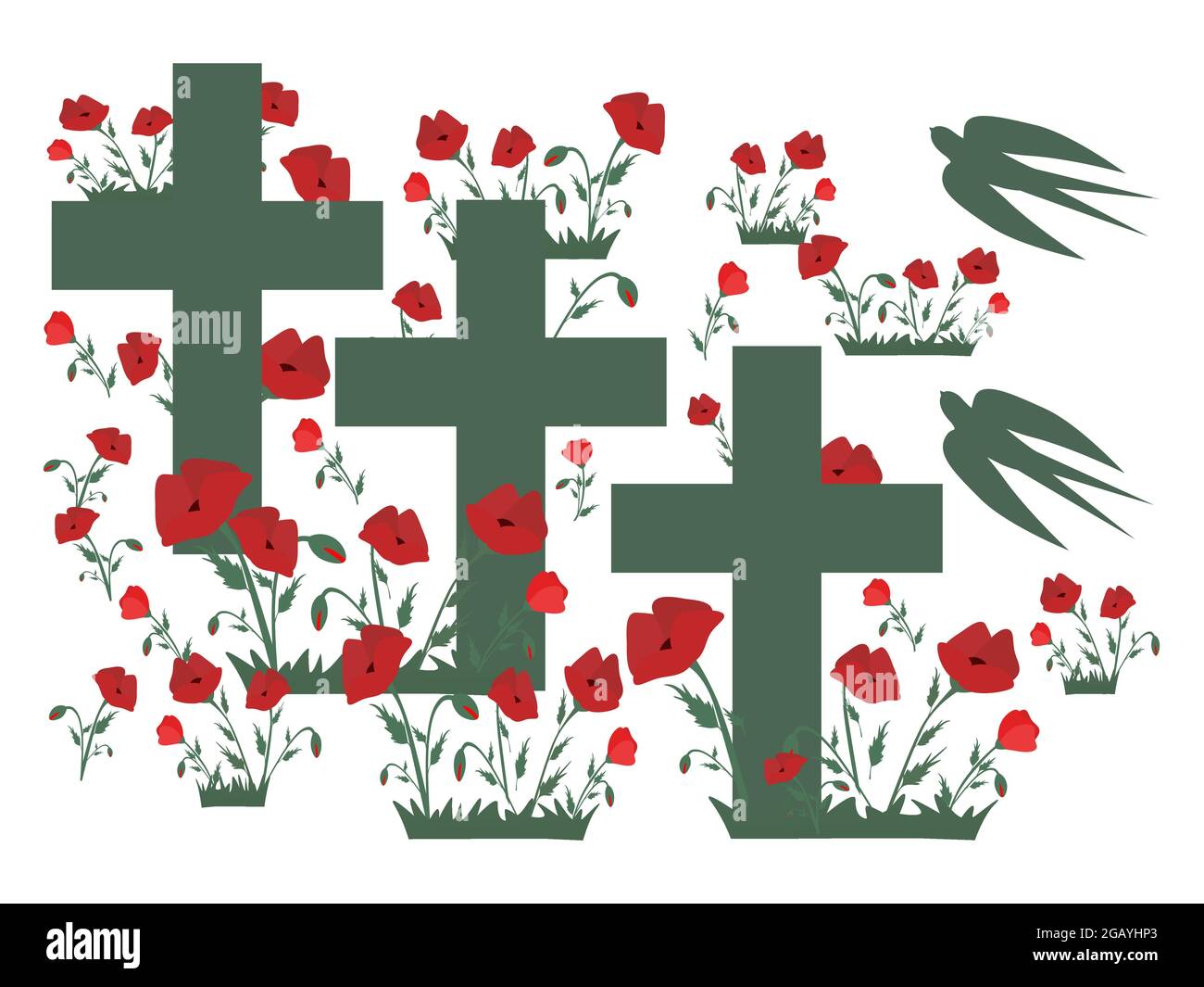 World war poppies crosses Cut Out Stock Images & Pictures - Alamy