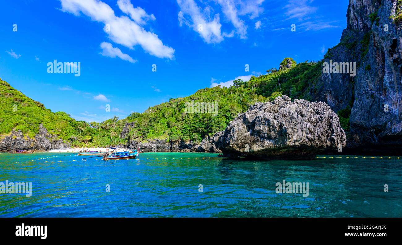 Nui Beach in paradise Bay - Koh Phi Phi Don Island at Krabi, Thailand ...