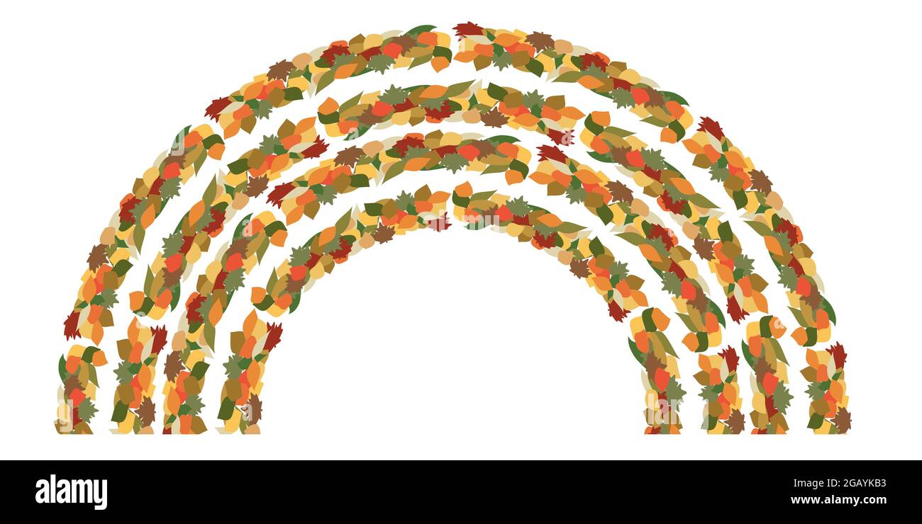 Autumn leaves arch Vector illustration for fall season design Copy ...