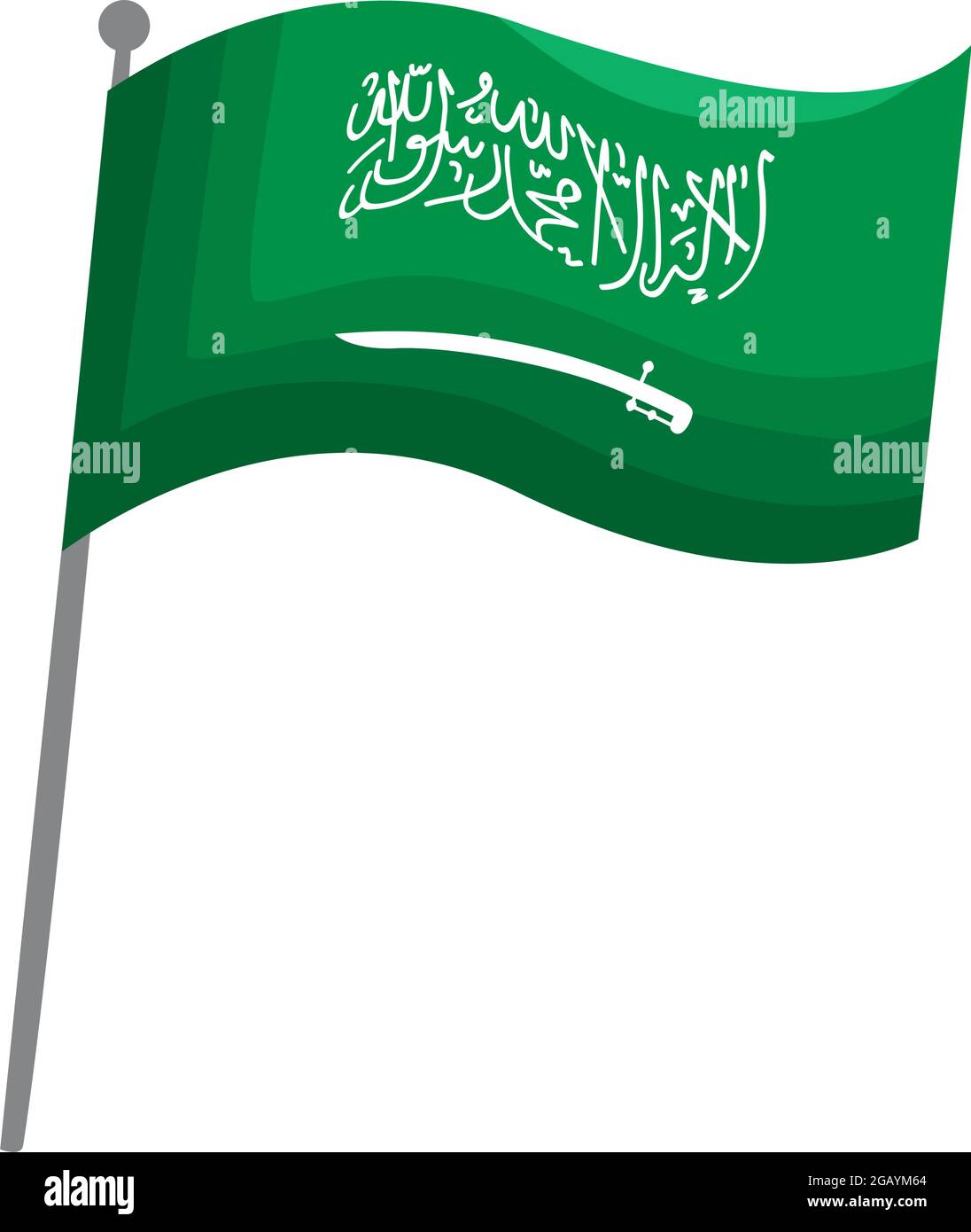 saudi flag waving in pole Stock Vector Image & Art - Alamy