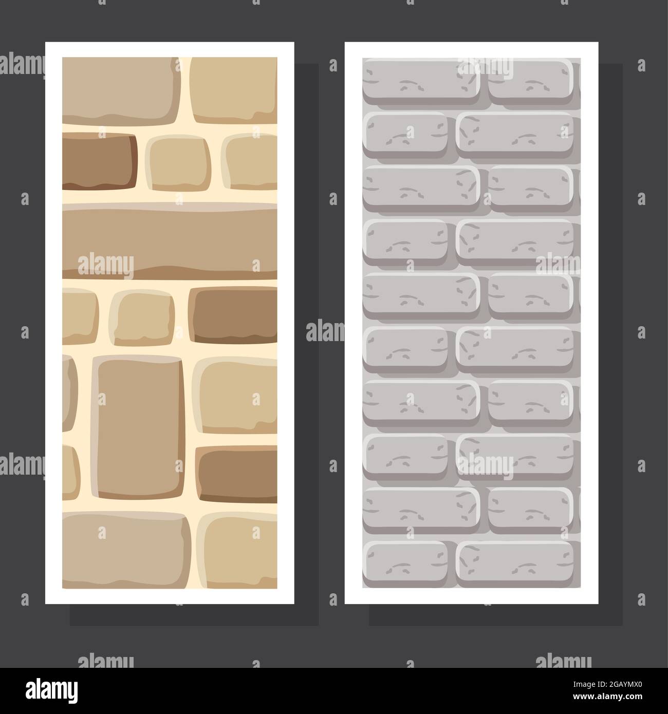two walls bricks structures icons Stock Vector Image & Art - Alamy