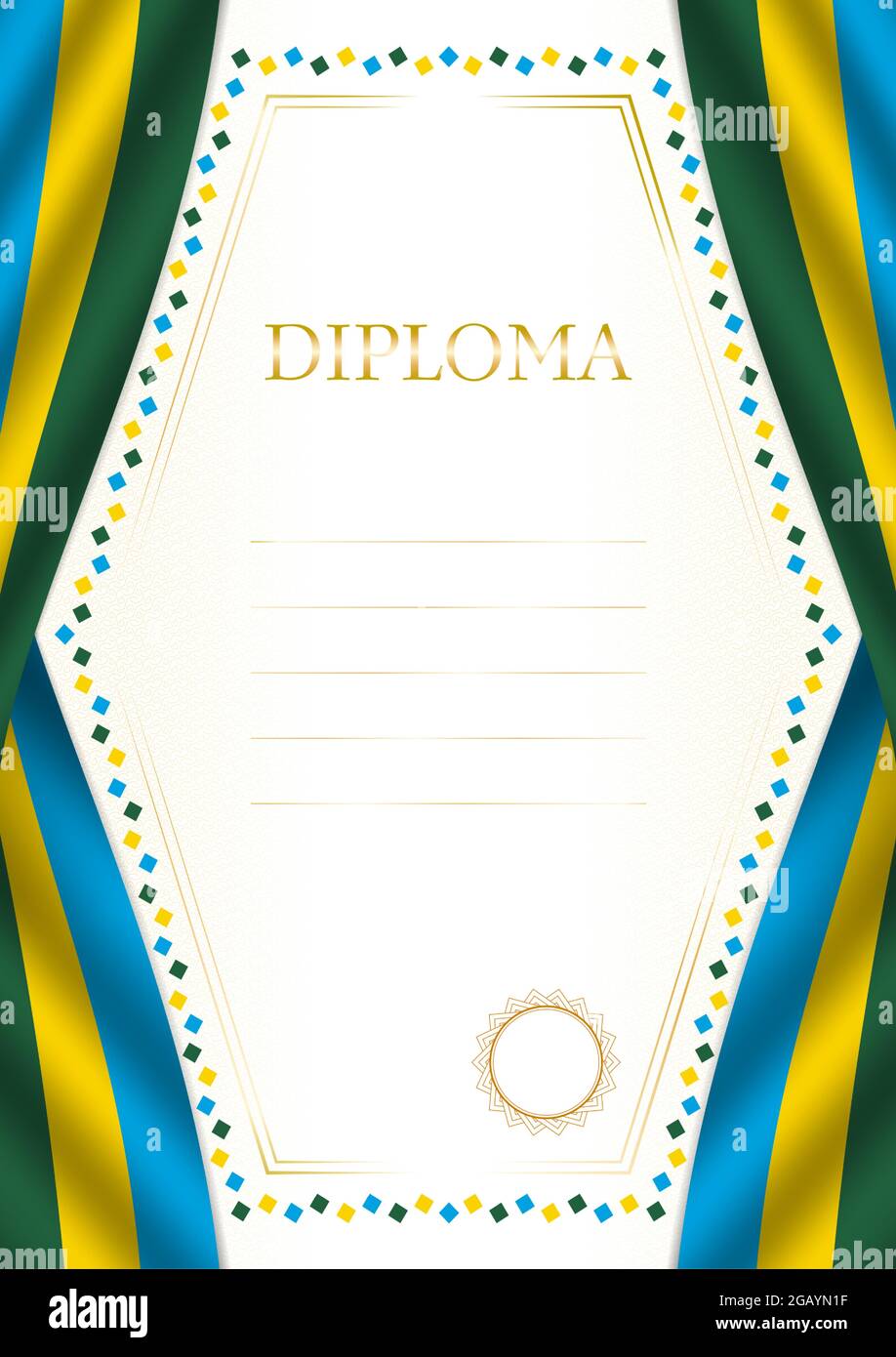 Vertical frame and border with Rwanda flag, template elements for your ...