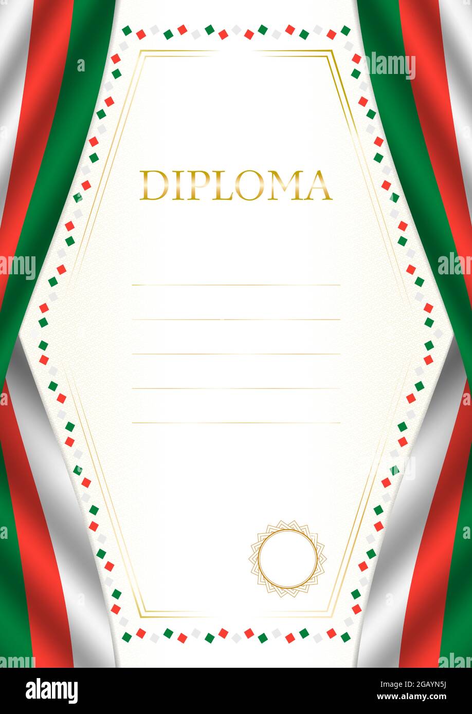 Vertical frame and border with Madagascar flag, template elements for ...