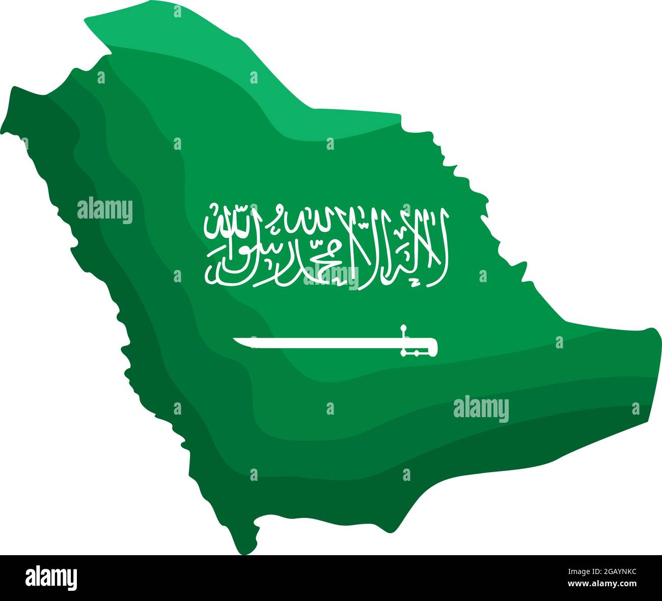 arabia saudi flag in map Stock Vector Image & Art - Alamy