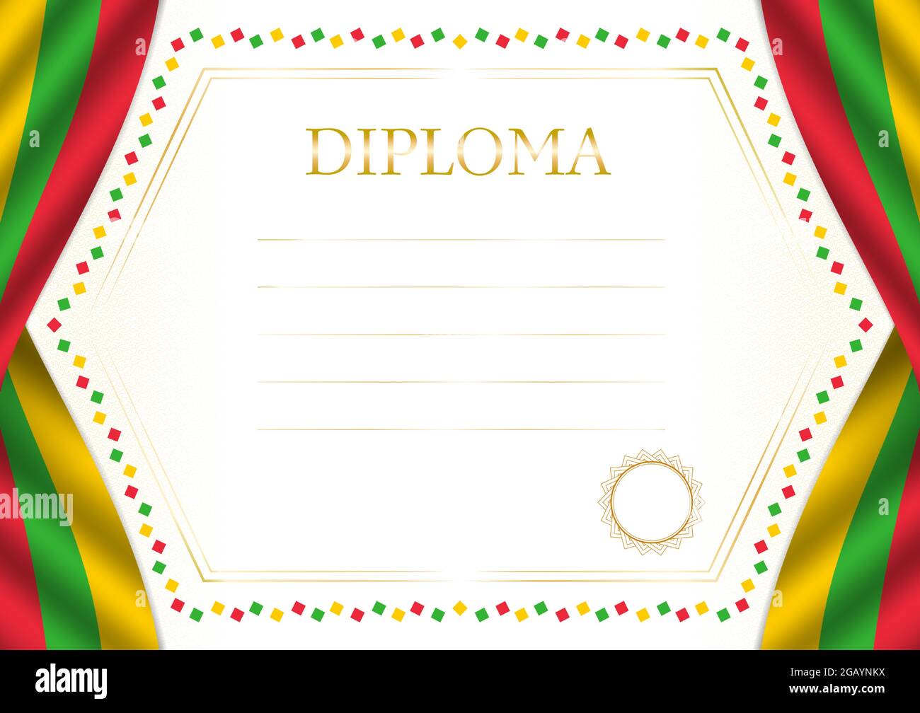 Horizontal frame and border with Myanmar flag, template elements for ...