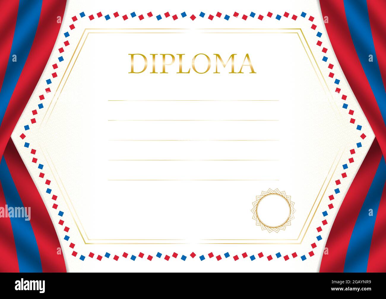 Horizontal frame and border with Mongolia flag, template elements for ...