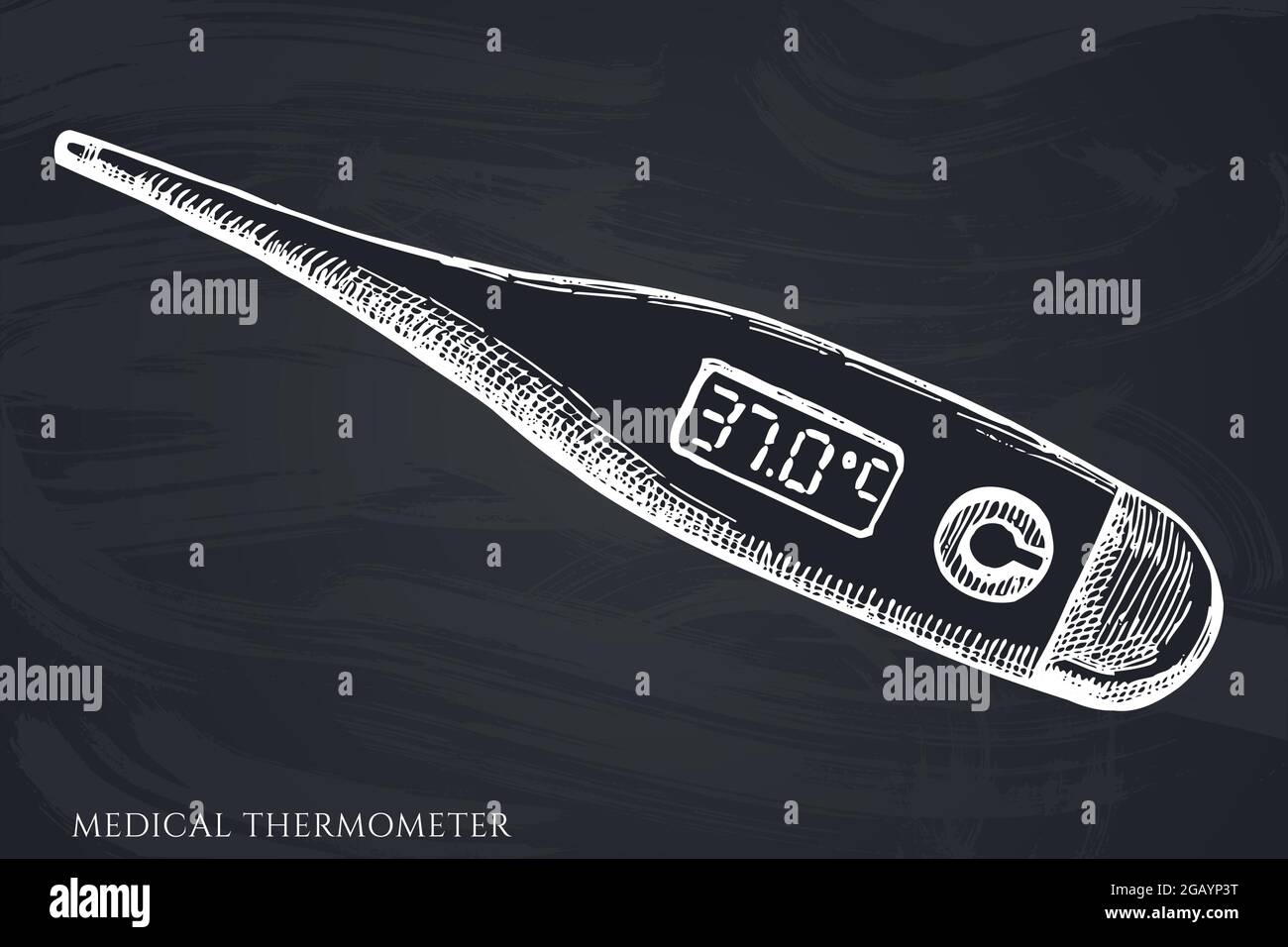 Vector set of hand drawn chalk medical thermometer Stock Vector Image ...