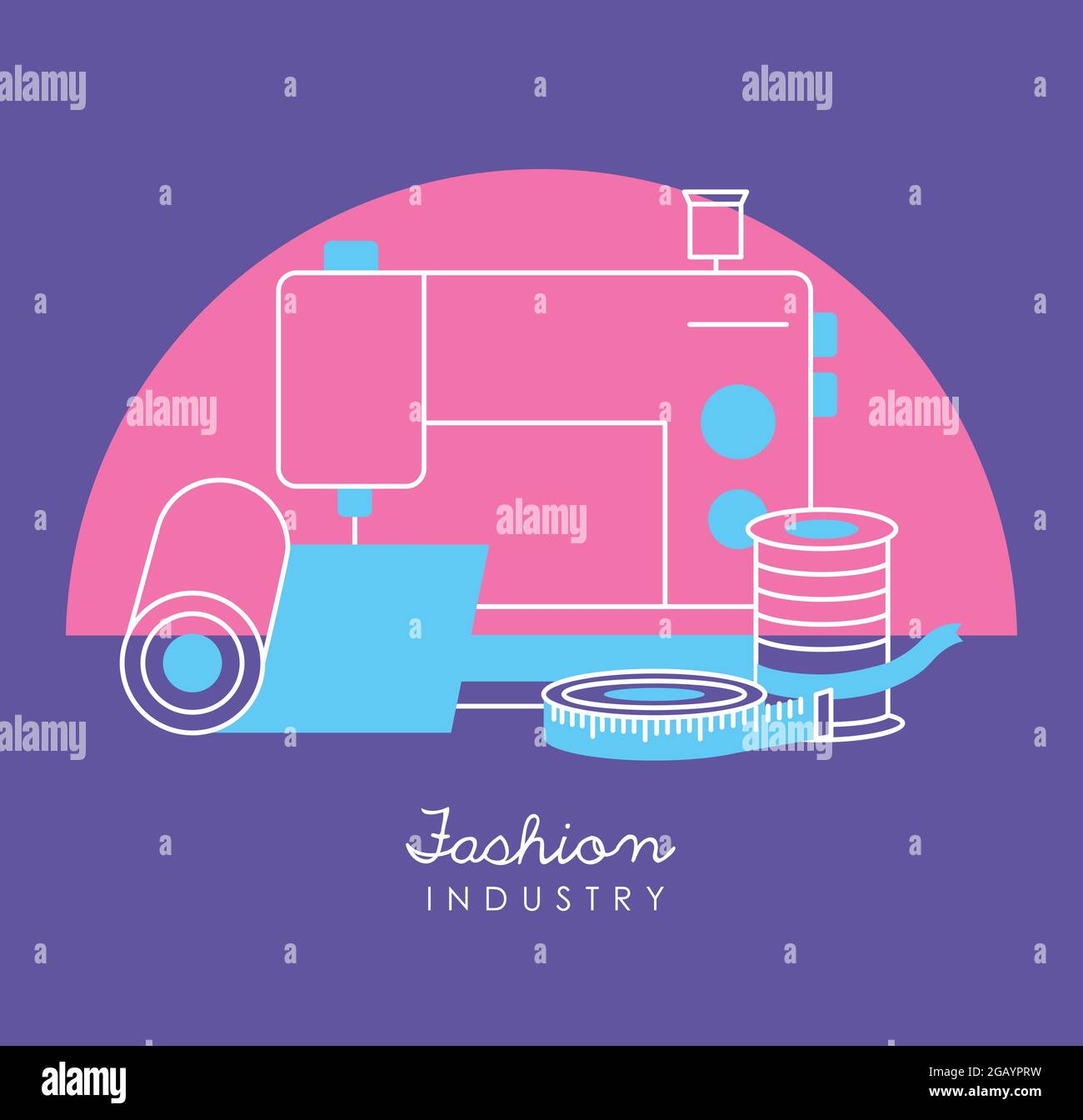 fashion industry lettering with machine Stock Vector Image & Art - Alamy