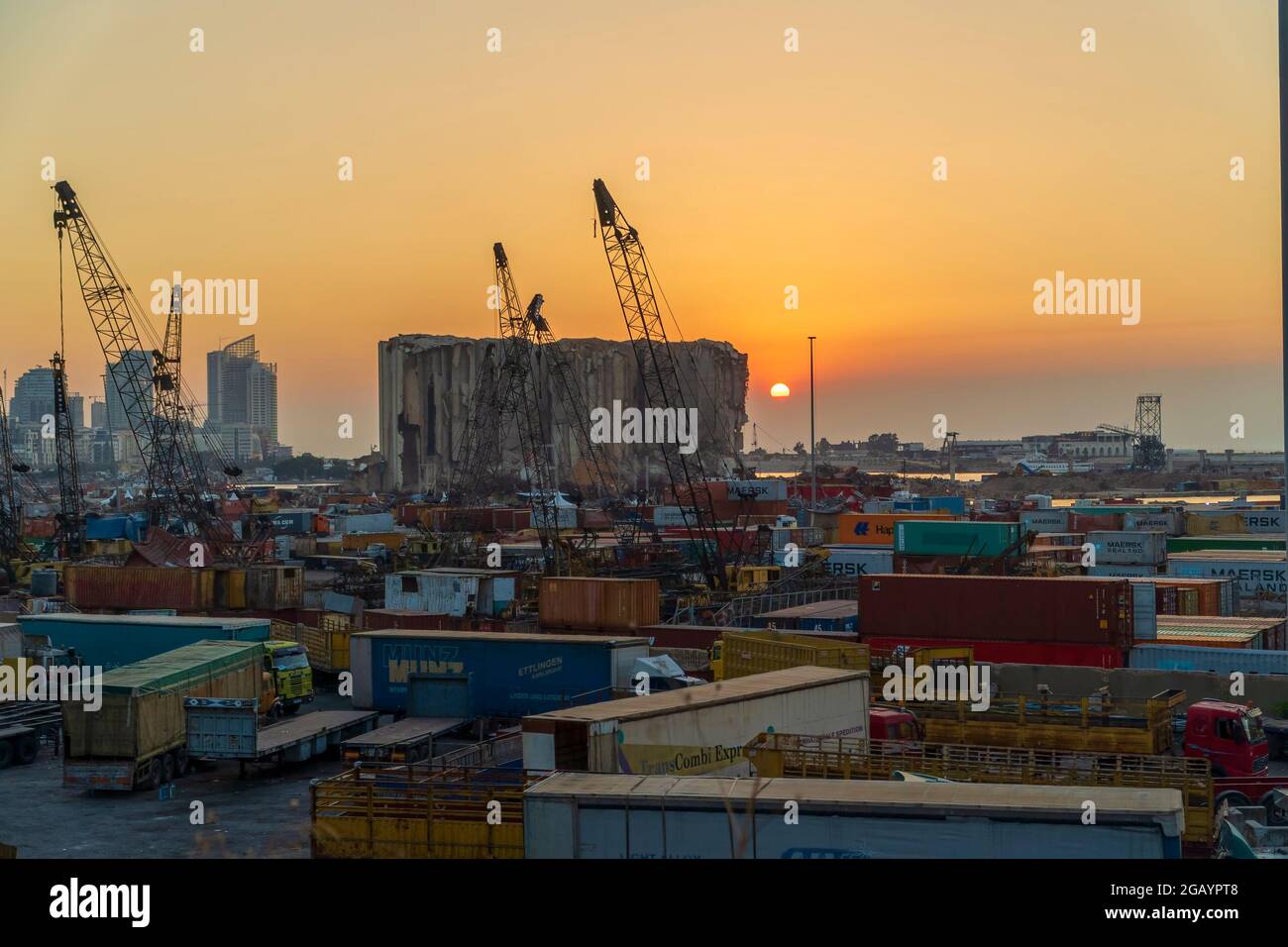 Beirut port sunset hi-res stock photography and images - Alamy