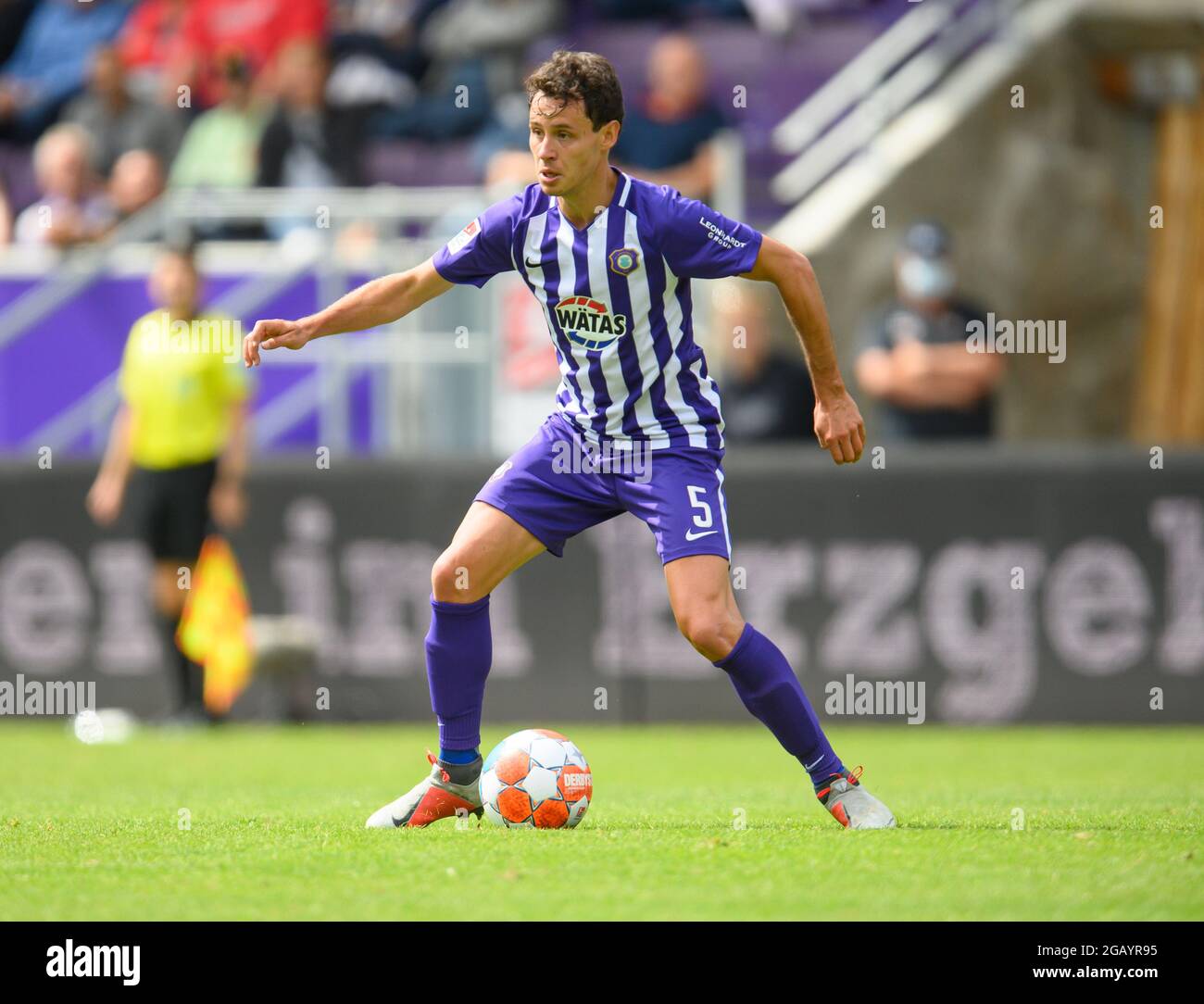 Aue, Germany. 01st Aug, 2021. Football: 2. Bundesliga, FC Erzgebirge ...