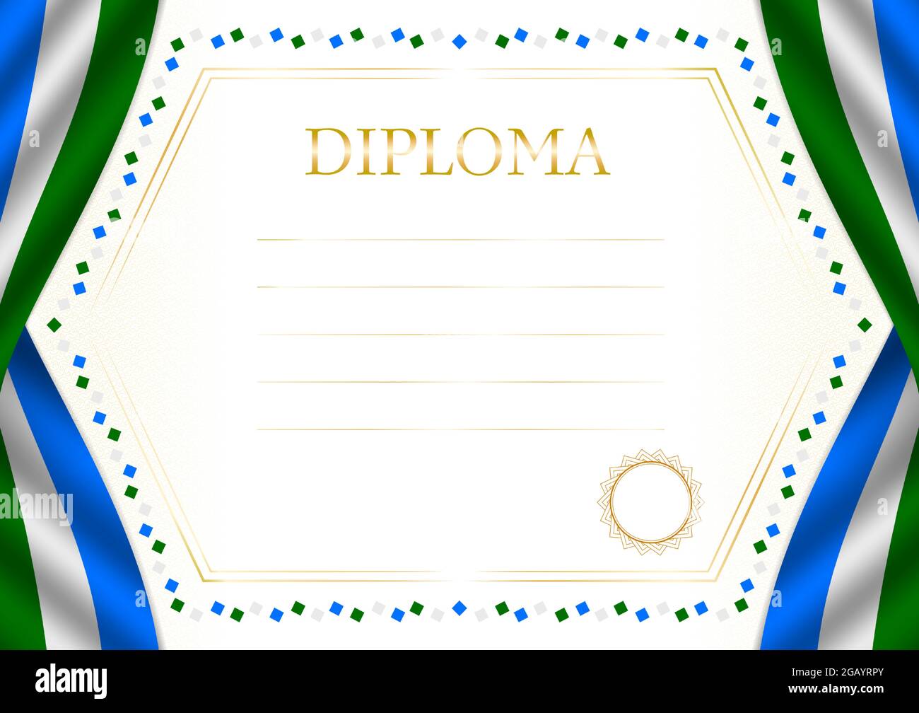 Horizontal frame and border with Bashkortostan flag, template elements ...