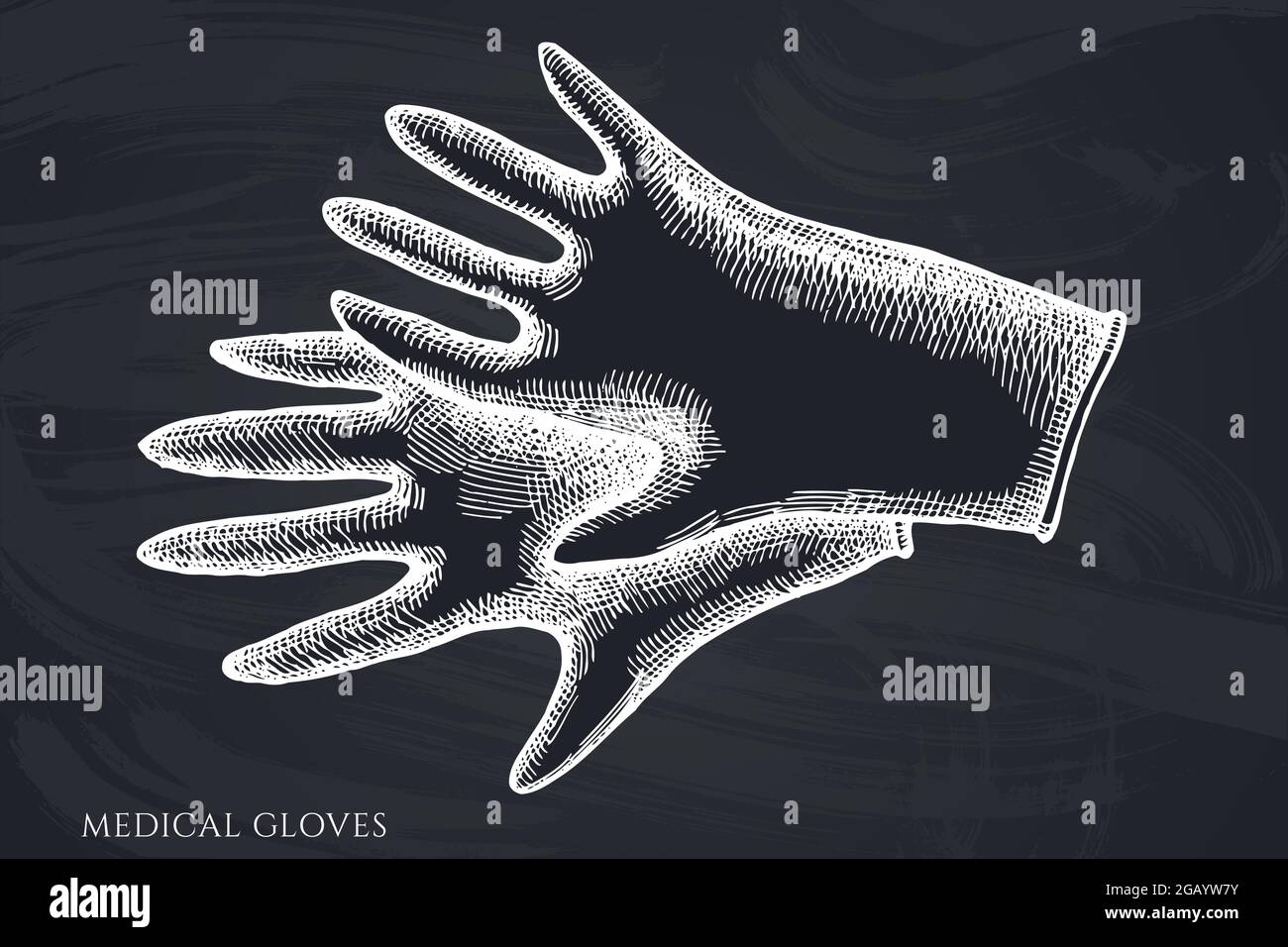 Vector set of hand drawn chalk medical gloves Stock Vector Image & Art ...