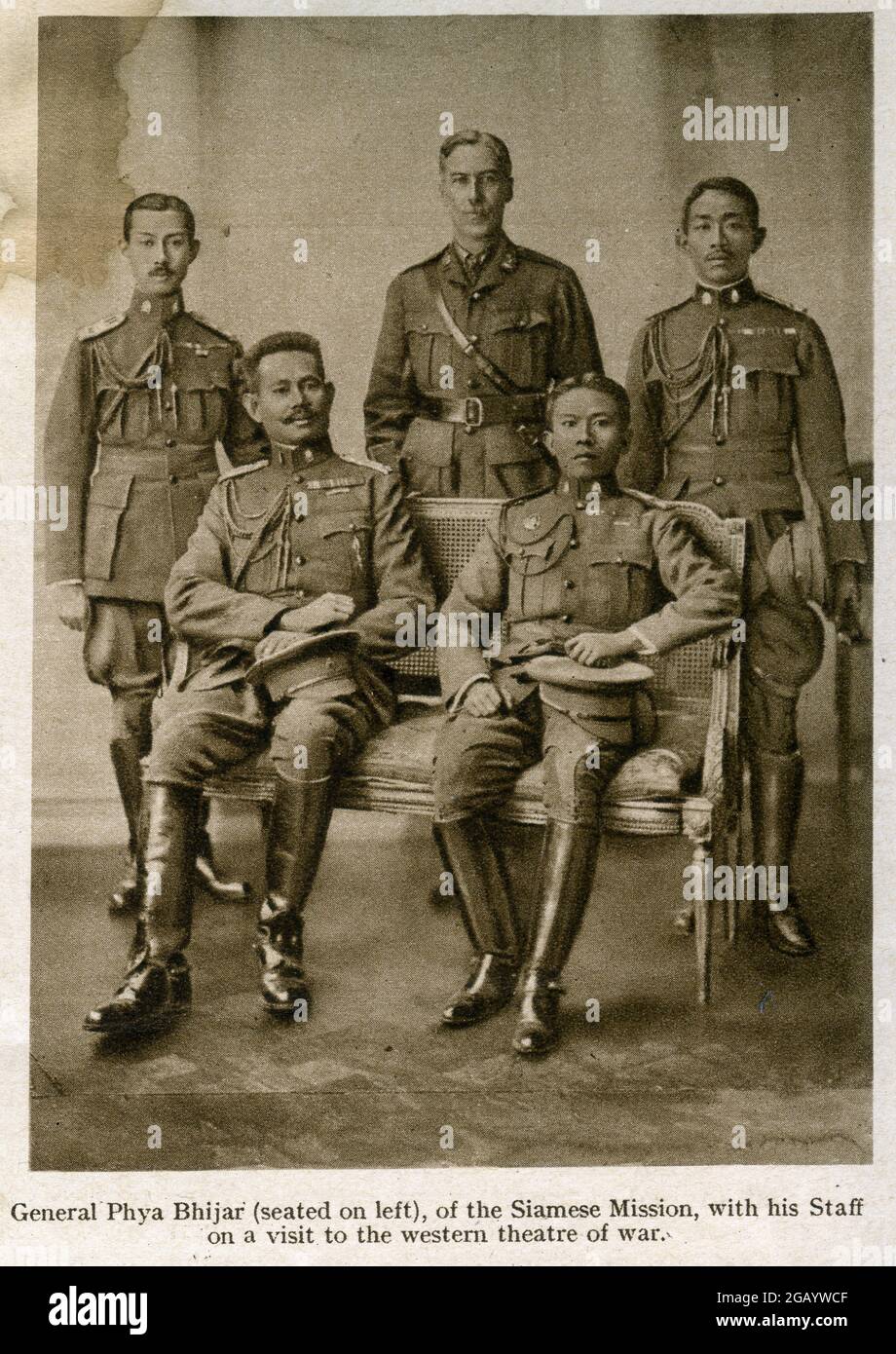 Genral Phya Bhijar(Seated on left) of Siamese Mission, with his Staft ...