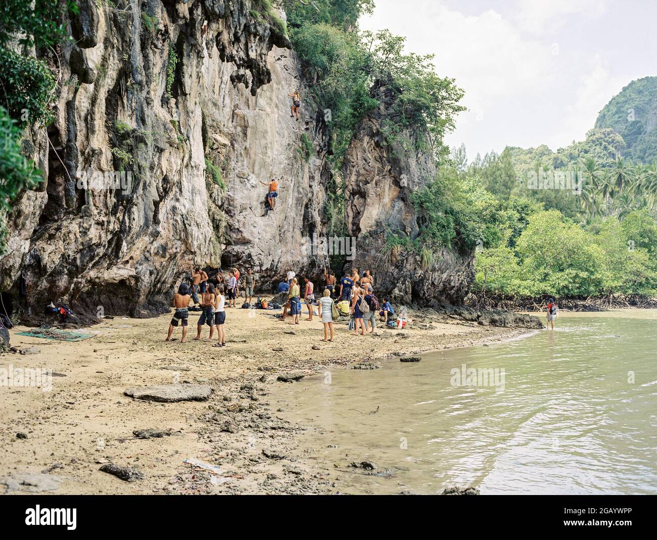 Rock climbing classes at Railay Beach Krabi Thailand Stock Photo - Alamy