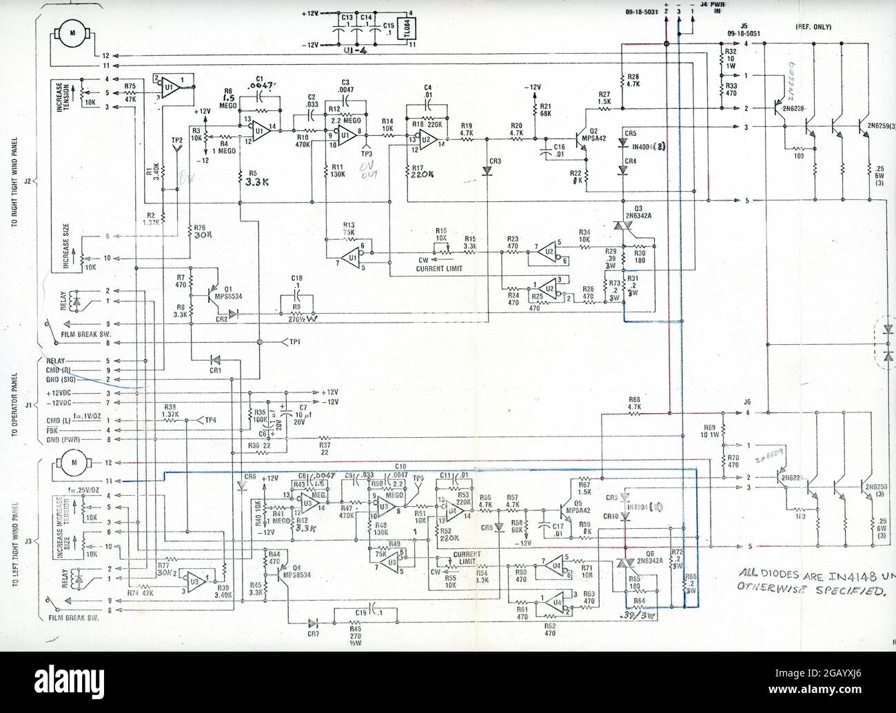 BHP Servo circuit control rell motors diggram Stock Photo - Alamy