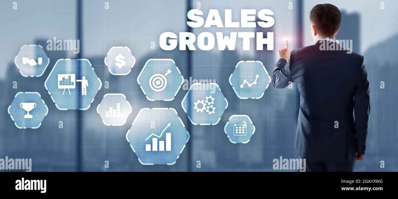 Sales growth, increase sales or business growth concept Stock Photo - Alamy