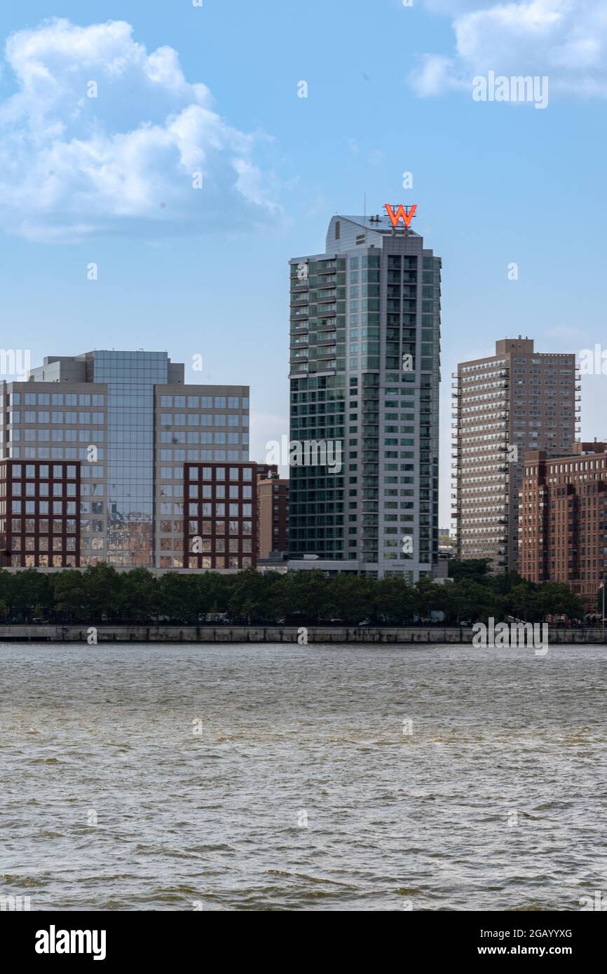 Hoboken, NJ - USA - July 30, 2021: Vertical view of the Hoboken ...