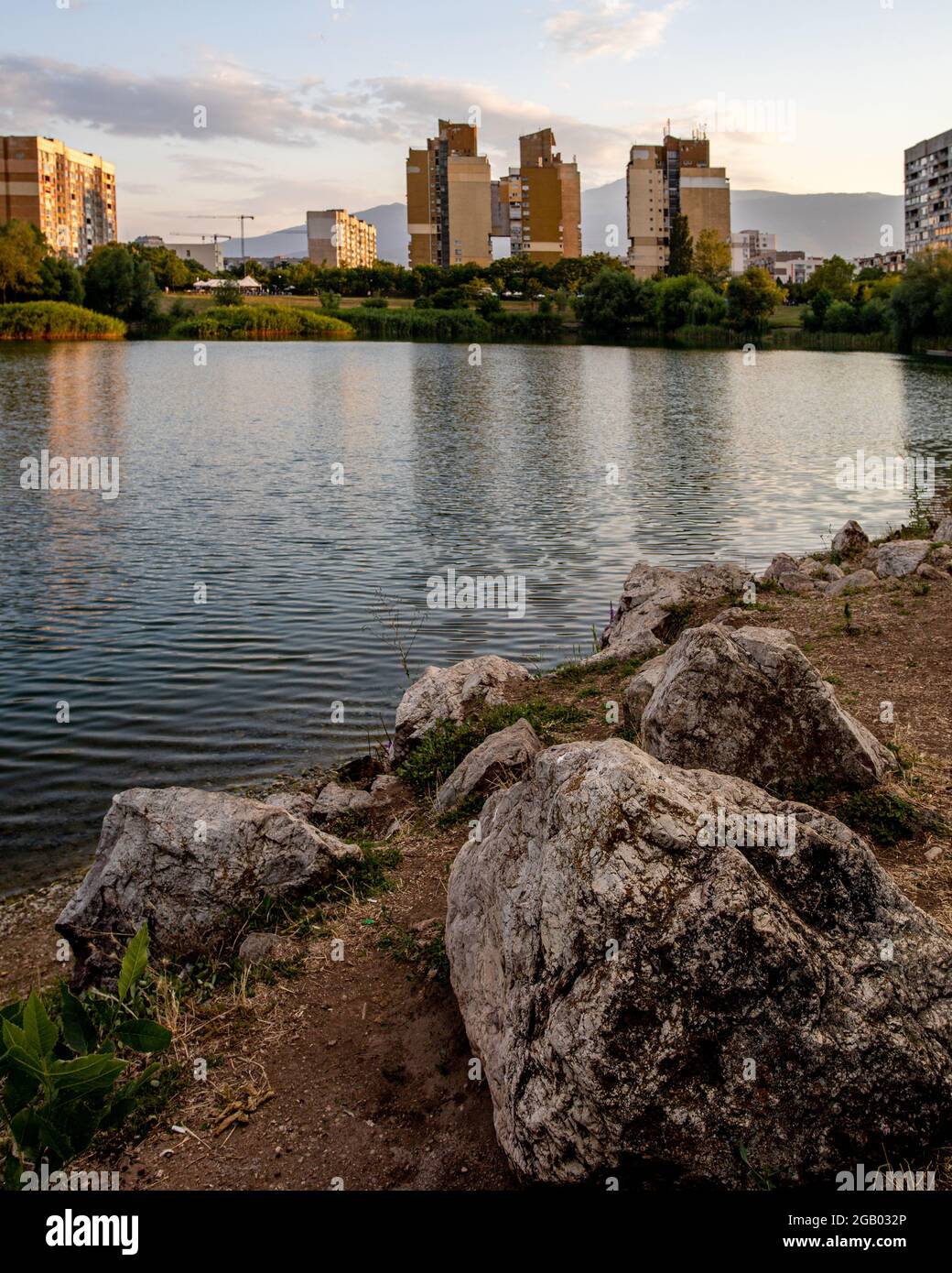Springtime view of the residential district of Drujba in Sofia ...