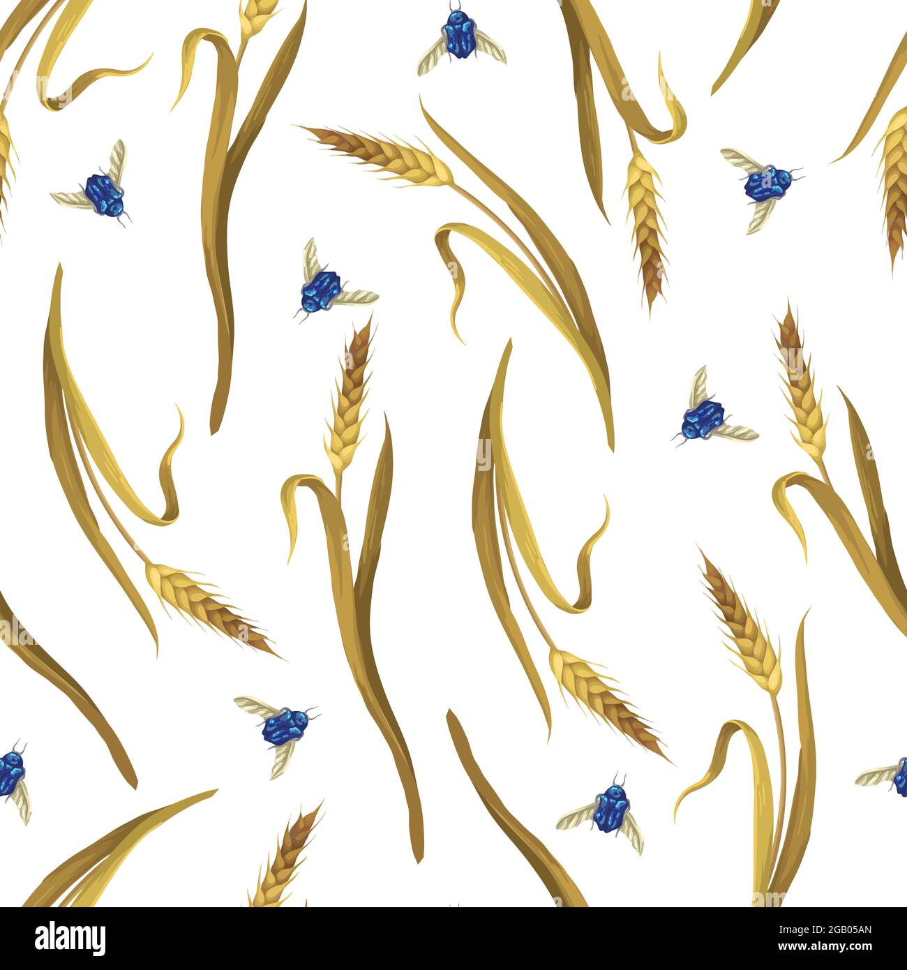 Seamless pattern with ears of wheat. Vector Stock Vector Image & Art ...