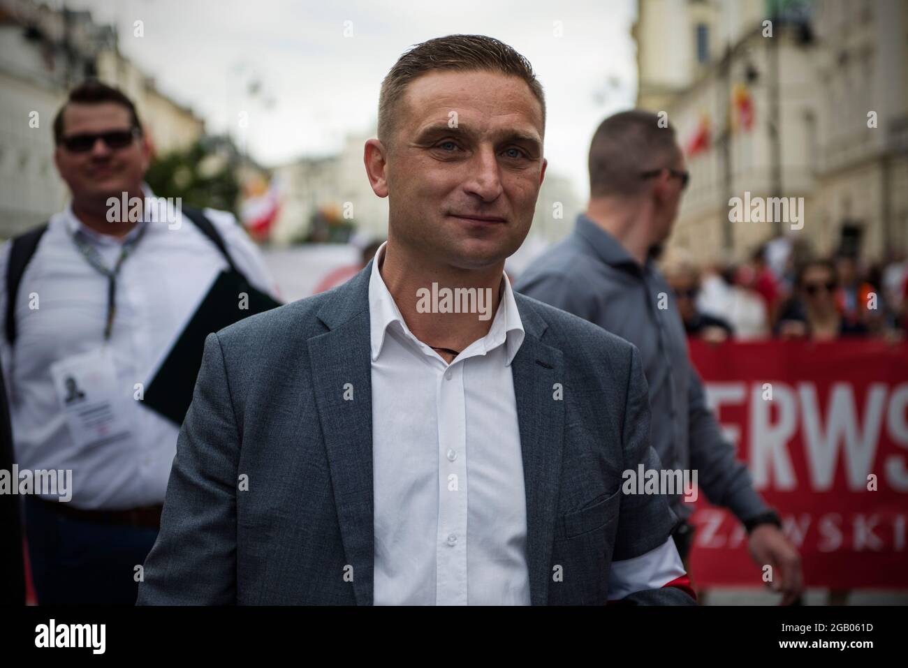 Robert Bakiewicz, leader of the National Radical Camp (ONR) is seen ...